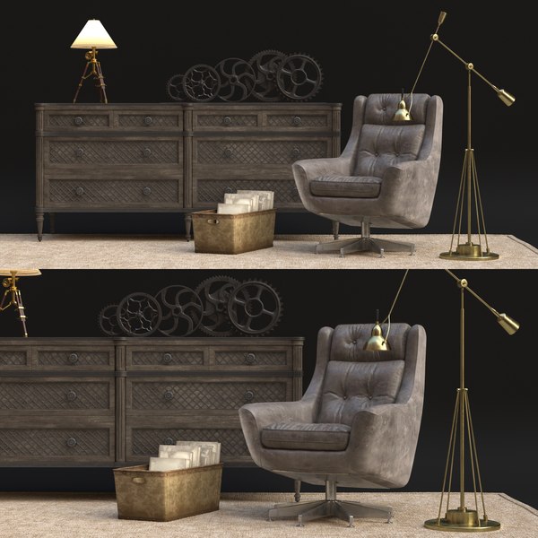 Restoration hardware set 5 model - TurboSquid 1490758