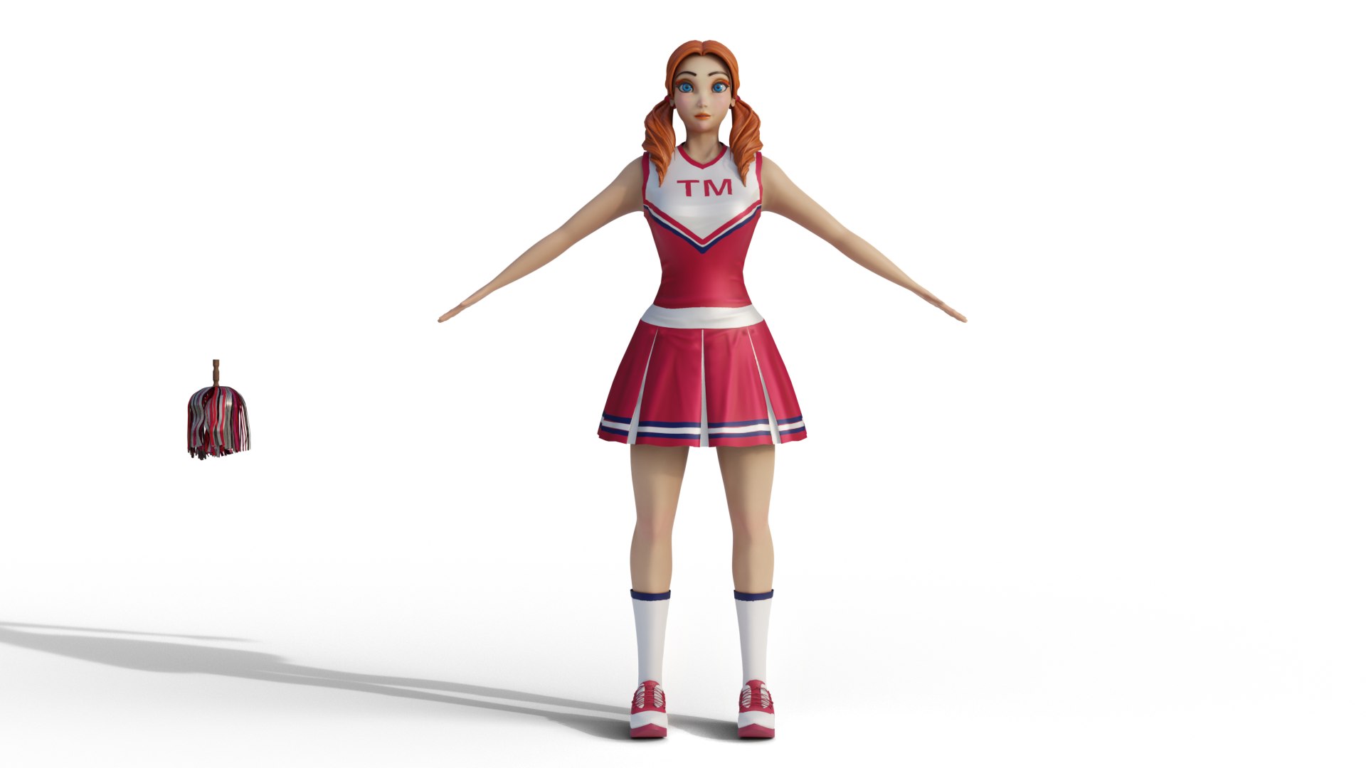 Cartoon Cheerleader Rigged Animated Blender with Unity 3D model ...
