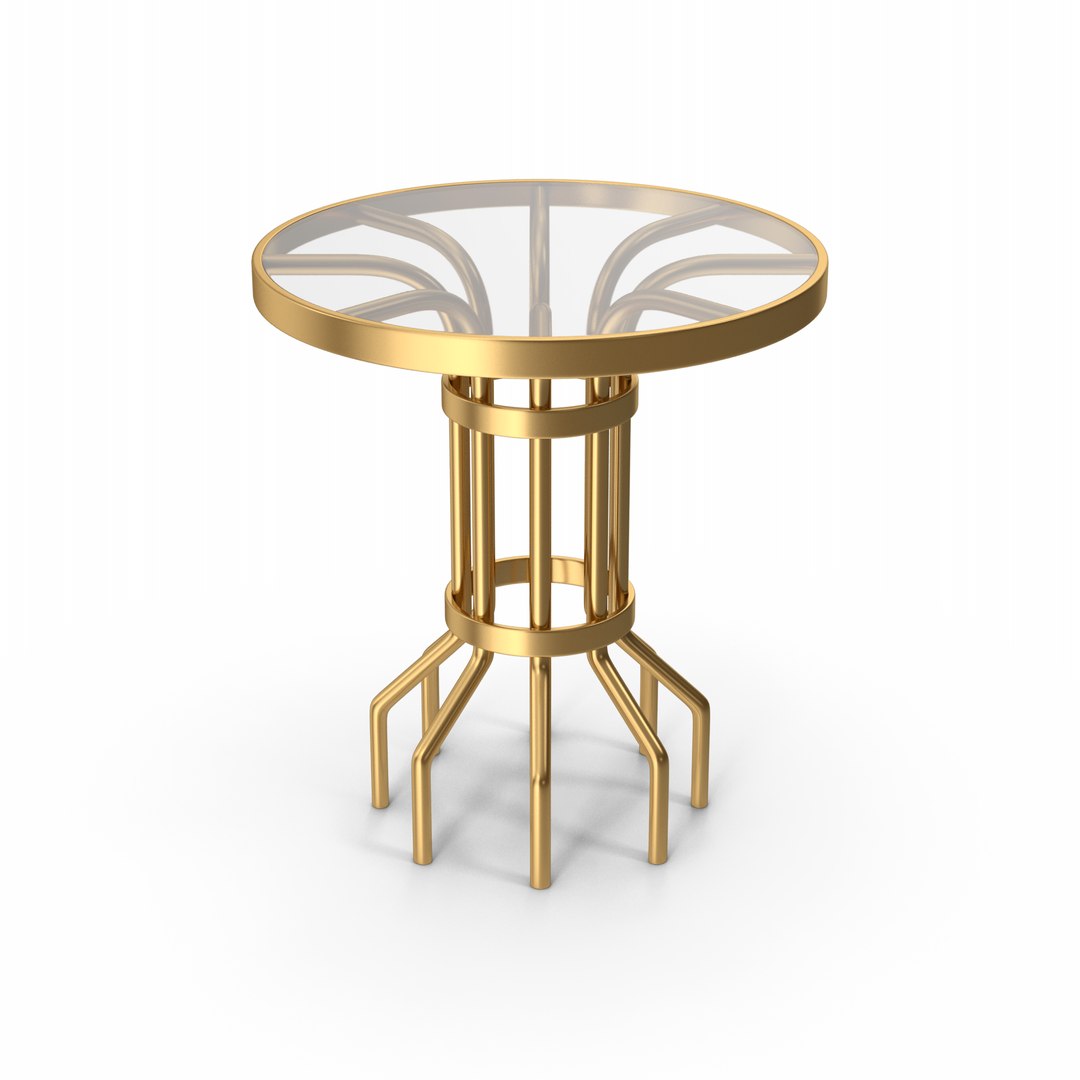 Round Gold Table 3D Model - TurboSquid 2046102