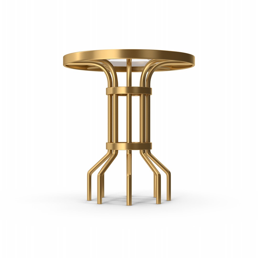 Round Gold Table 3D Model - TurboSquid 2046102