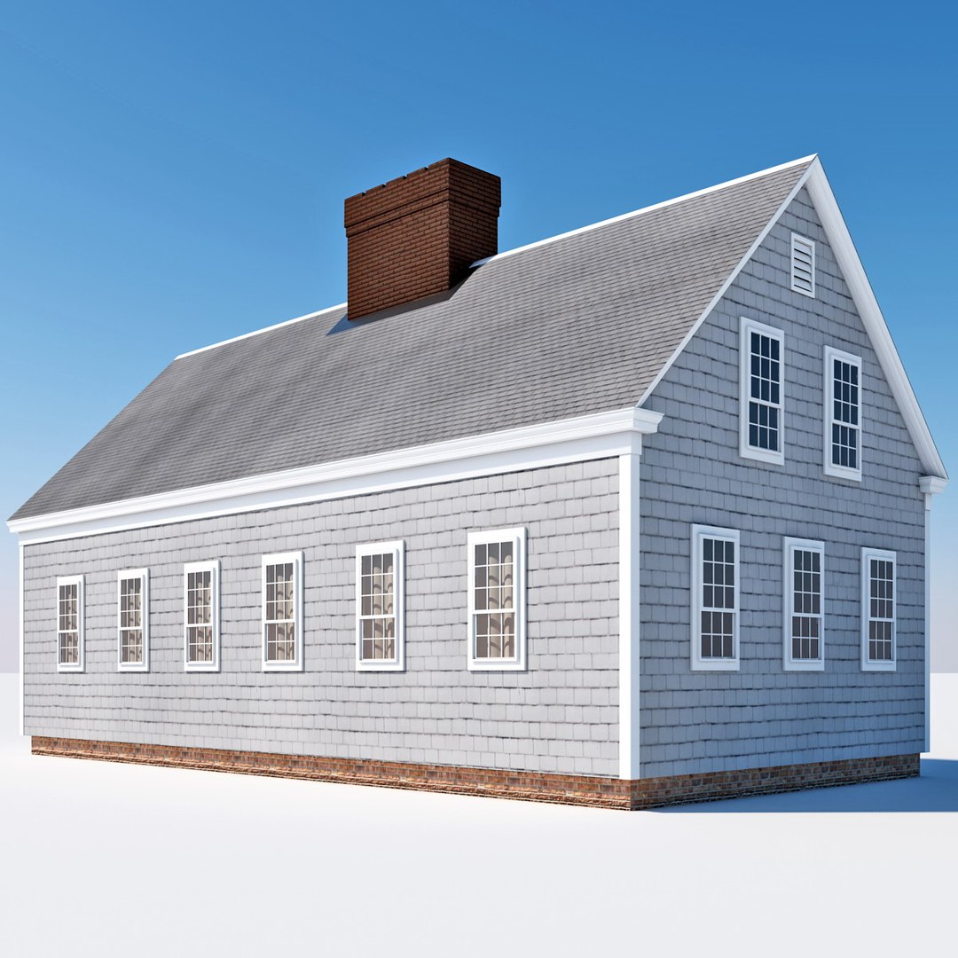 3d model cape cod house