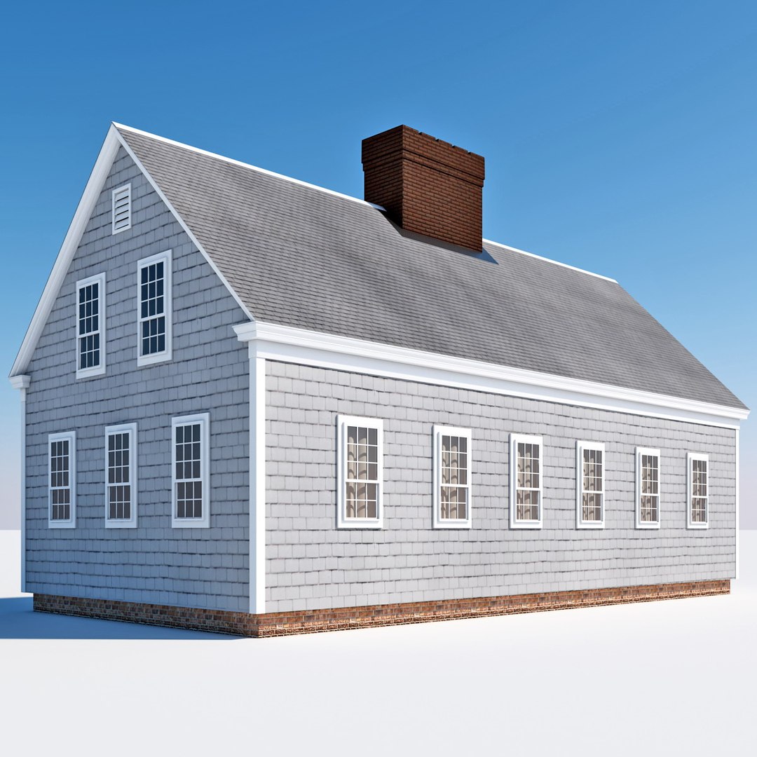 3d model cape cod house