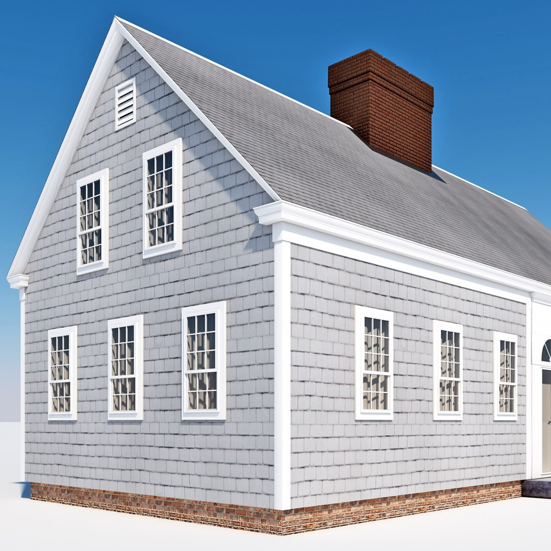 3d model cape cod house