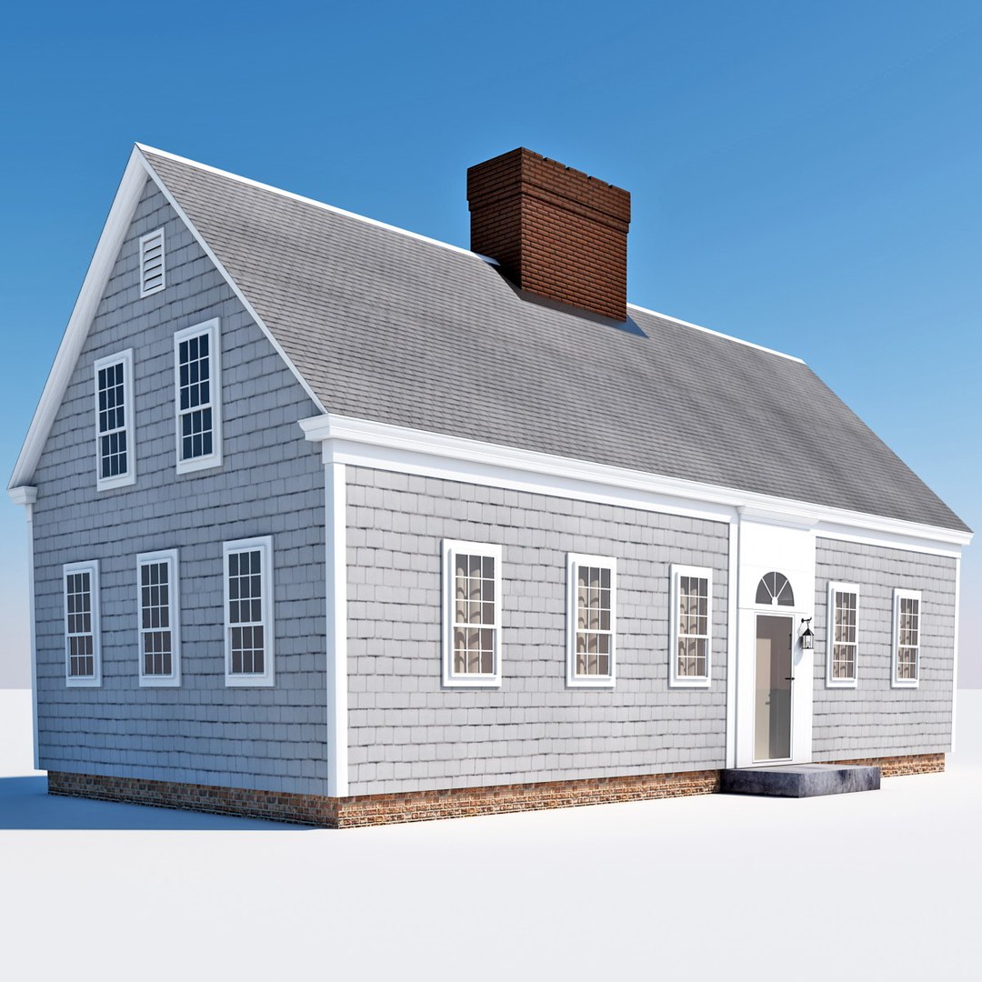 3d model cape cod house