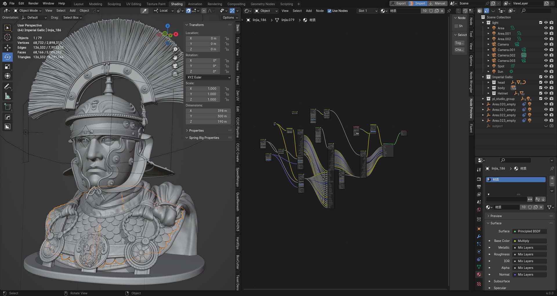 3D Ancient Roman Gaulish Legionary Centurion Bust Statue - TurboSquid ...