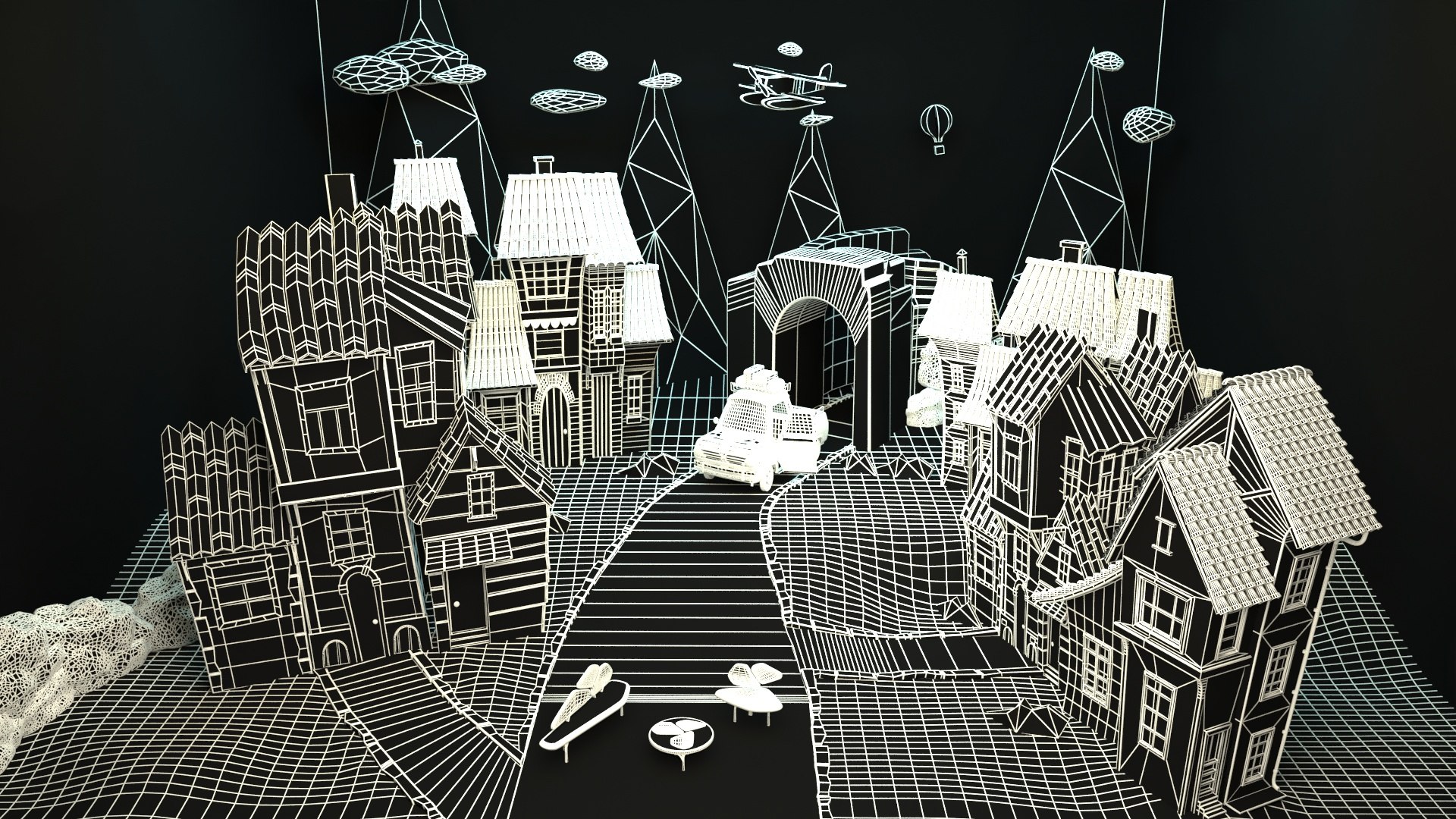 Cartoon Scene - Tv Studio - Miniature scene model - TurboSquid 1865132