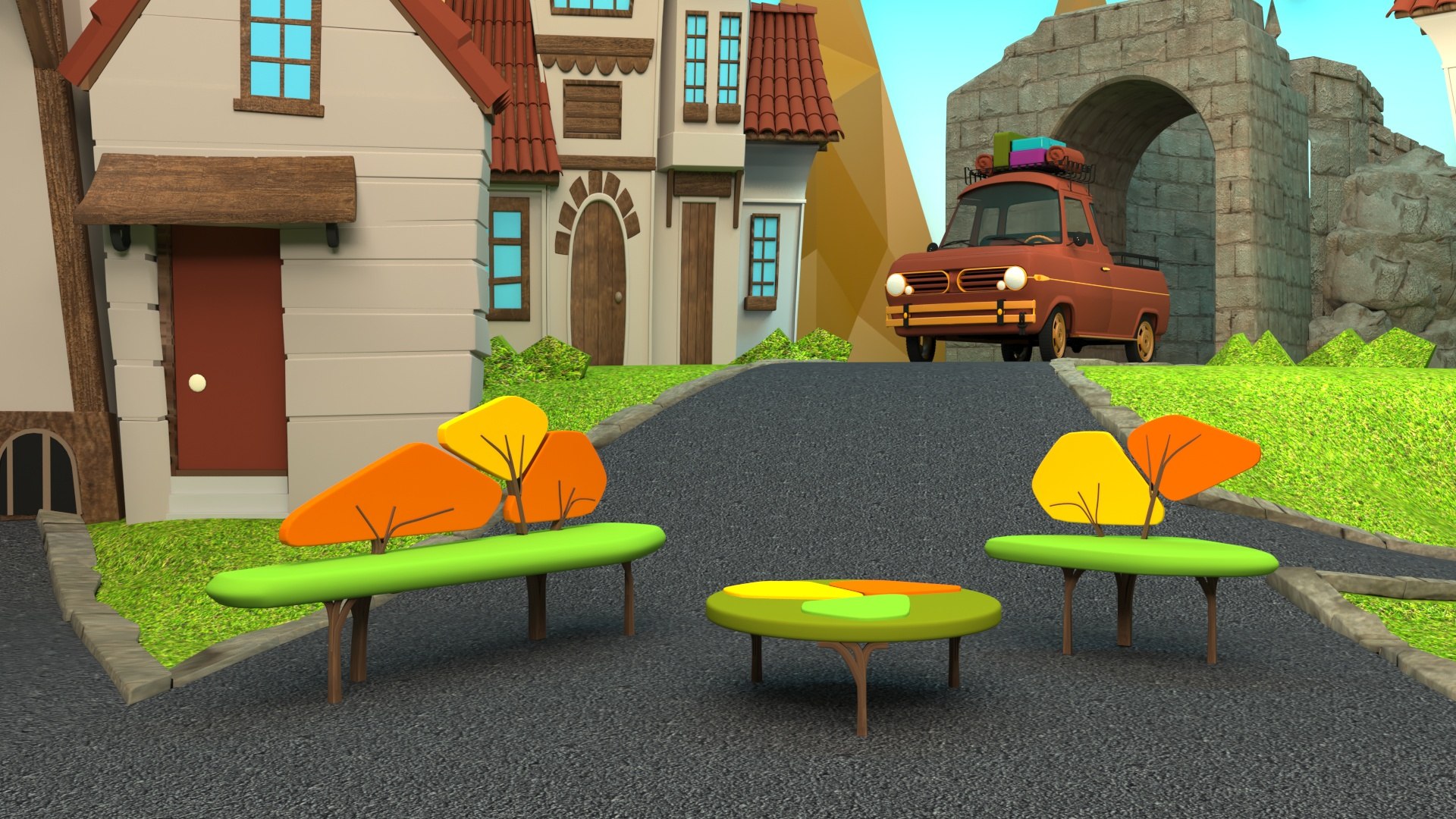 Cartoon Scene - Tv Studio - Miniature scene model - TurboSquid 1865132