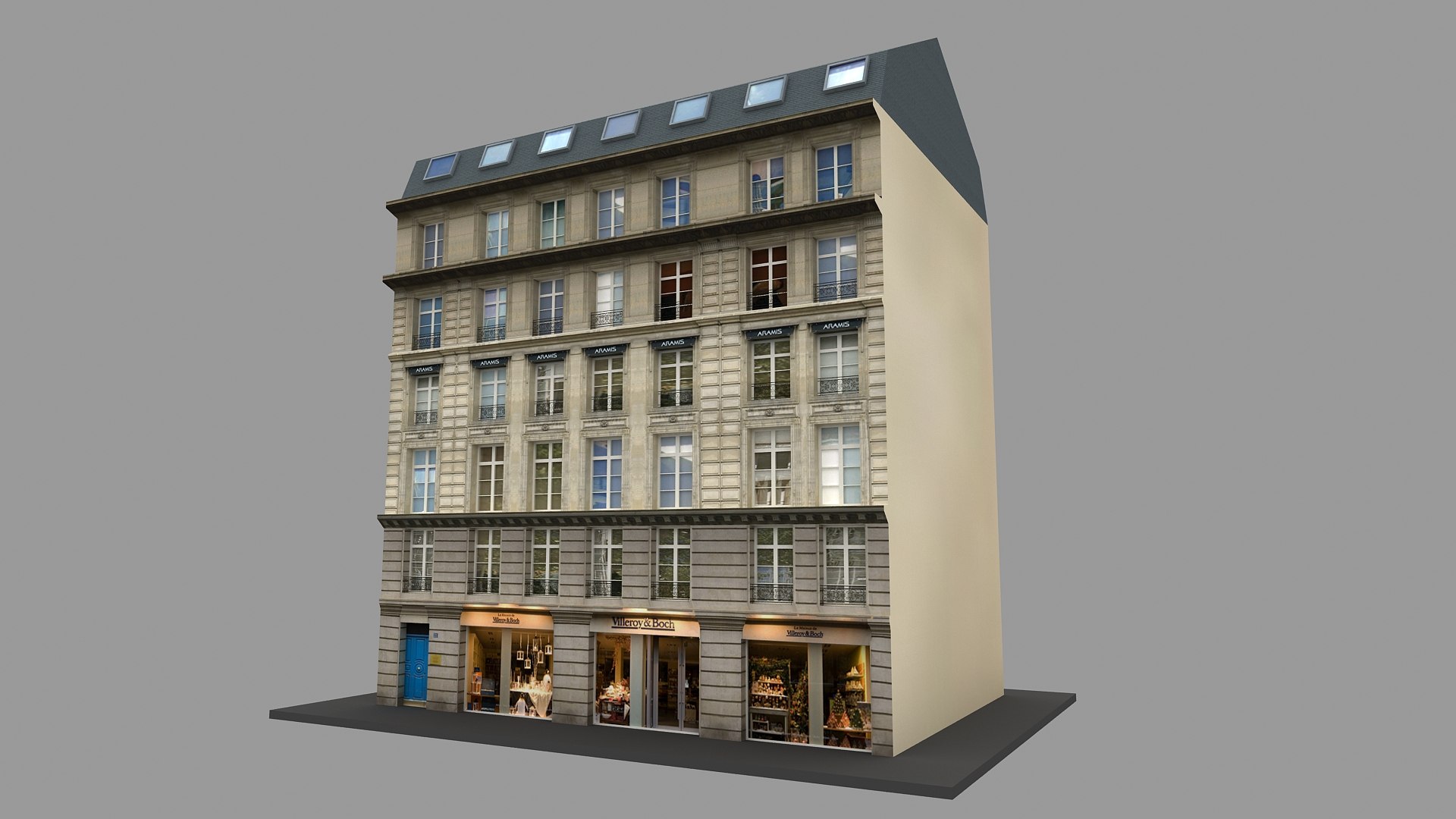 Typical Parisian Corner Building 02 3D - TurboSquid 1717121