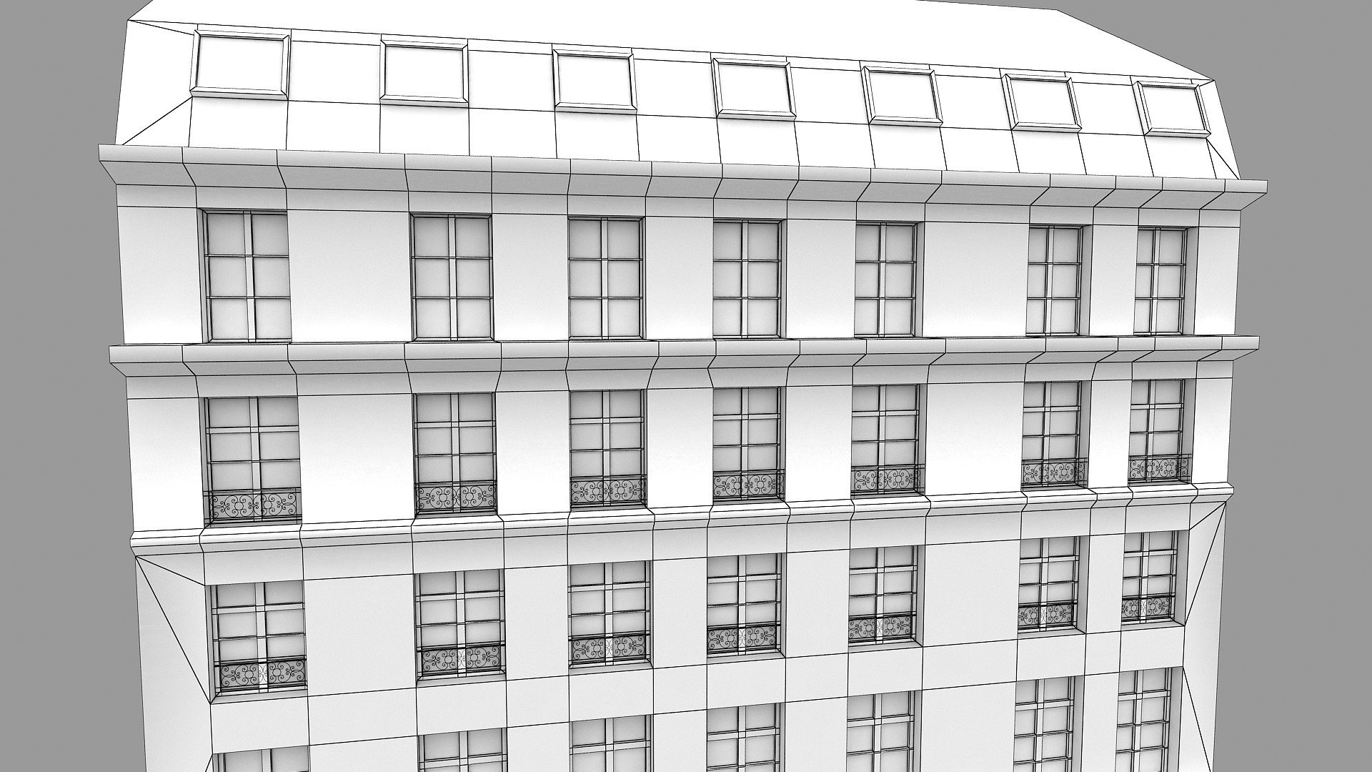 Typical Parisian Corner Building 02 3D - TurboSquid 1717121