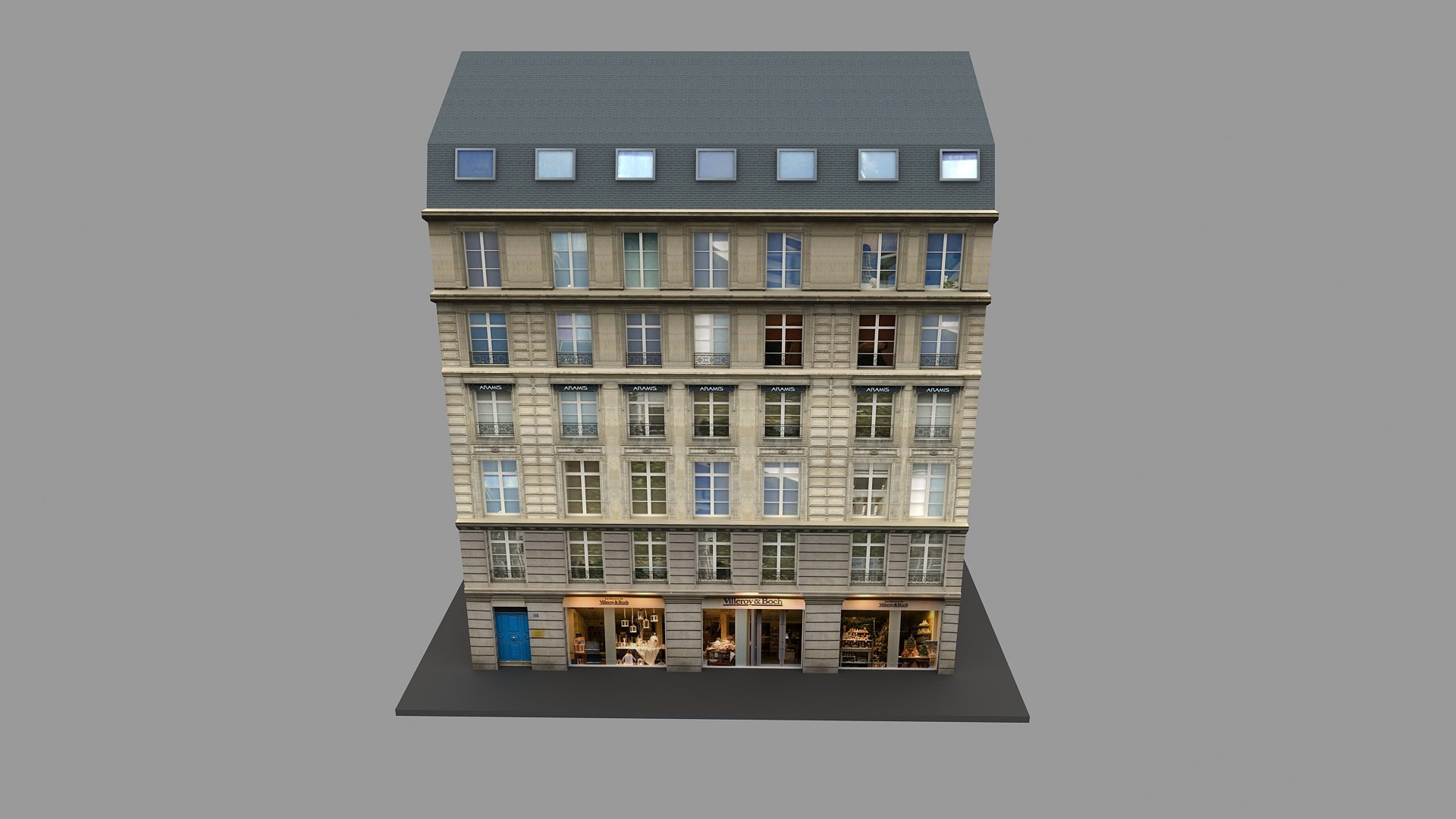 Typical Parisian Corner Building 02 3D - TurboSquid 1717121