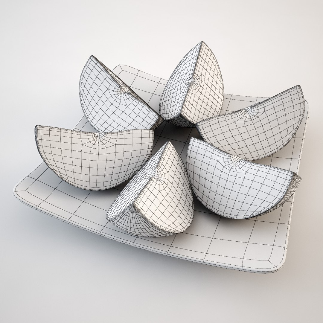 3d Model Grapefruit Quarter Orange