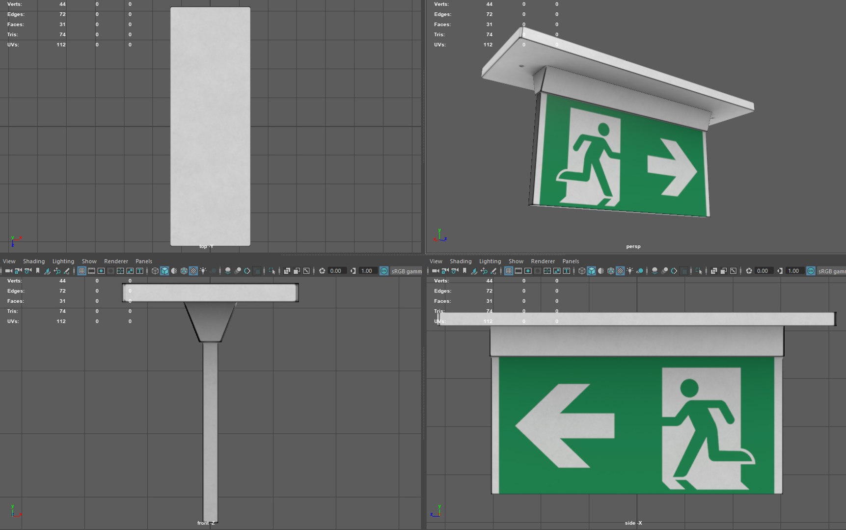 Exit Sign Model - TurboSquid 2147094