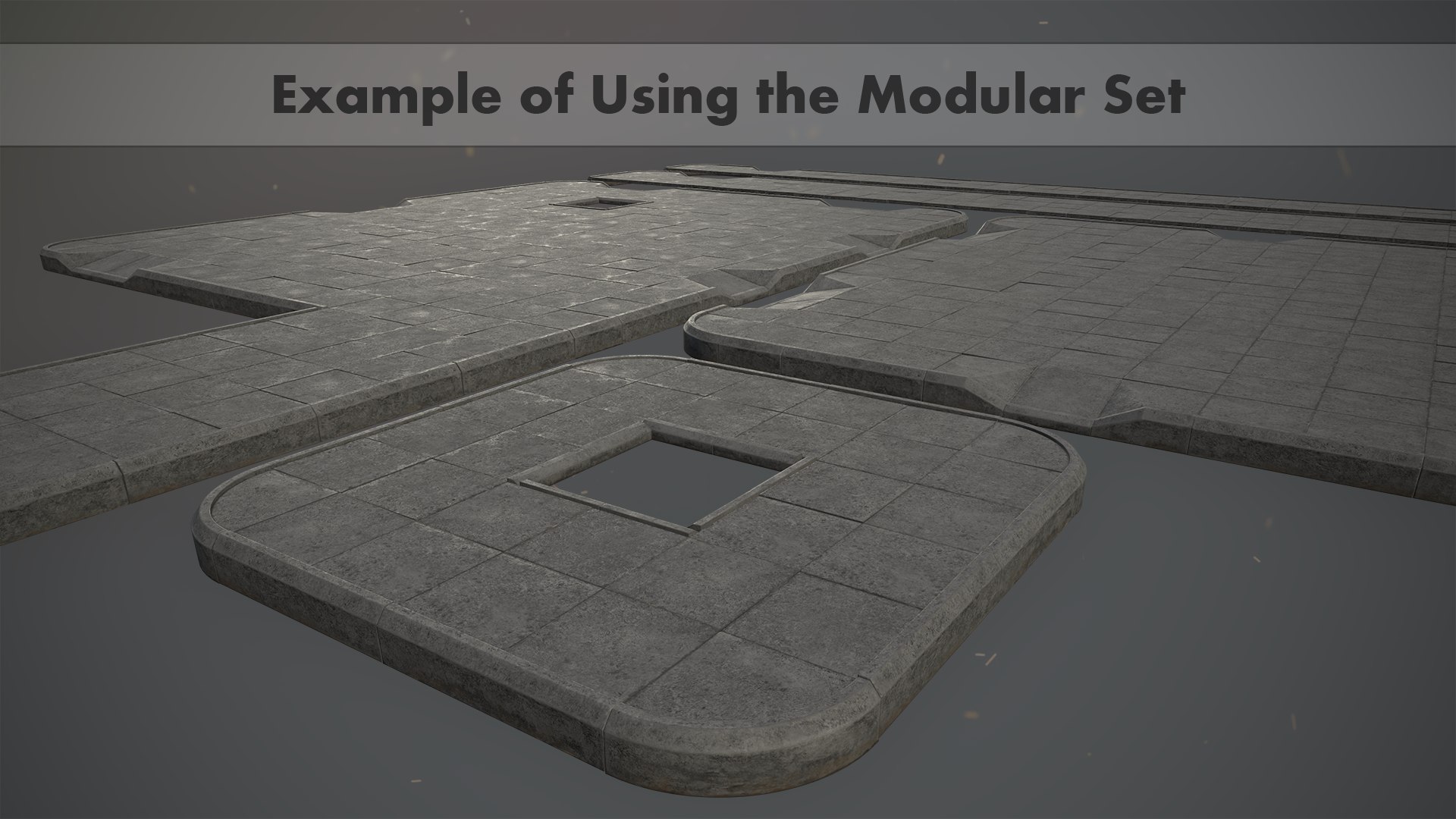 3D Modular Set Sidewalk Color Model - TurboSquid 1312454