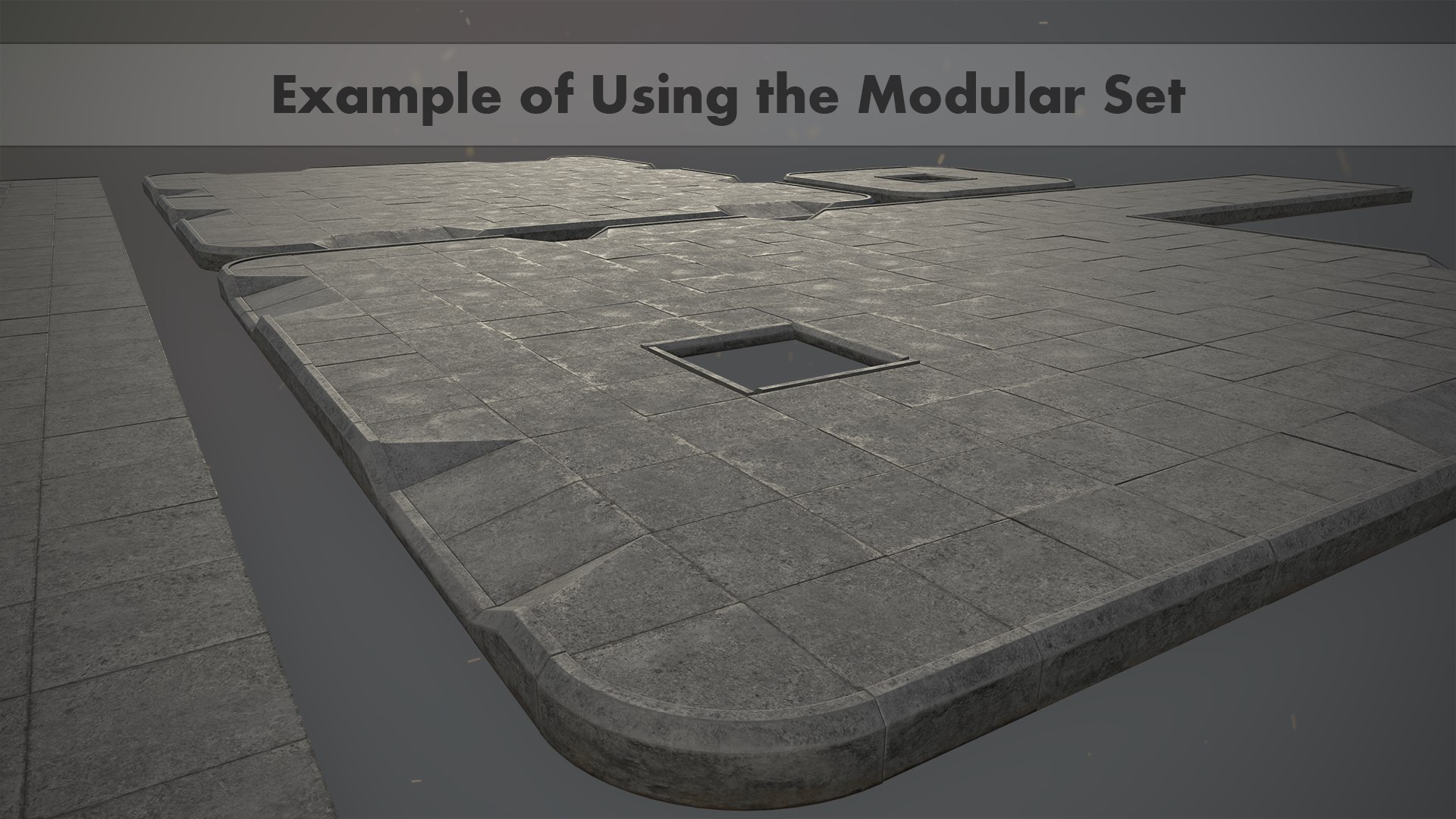 3D Modular Set Sidewalk Color Model - TurboSquid 1312454