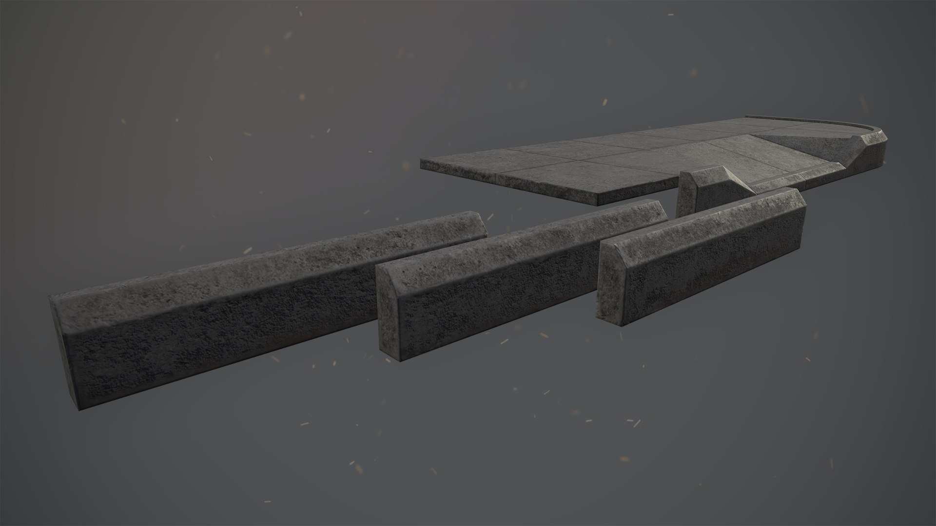 3D Modular Set Sidewalk Color Model - TurboSquid 1312454