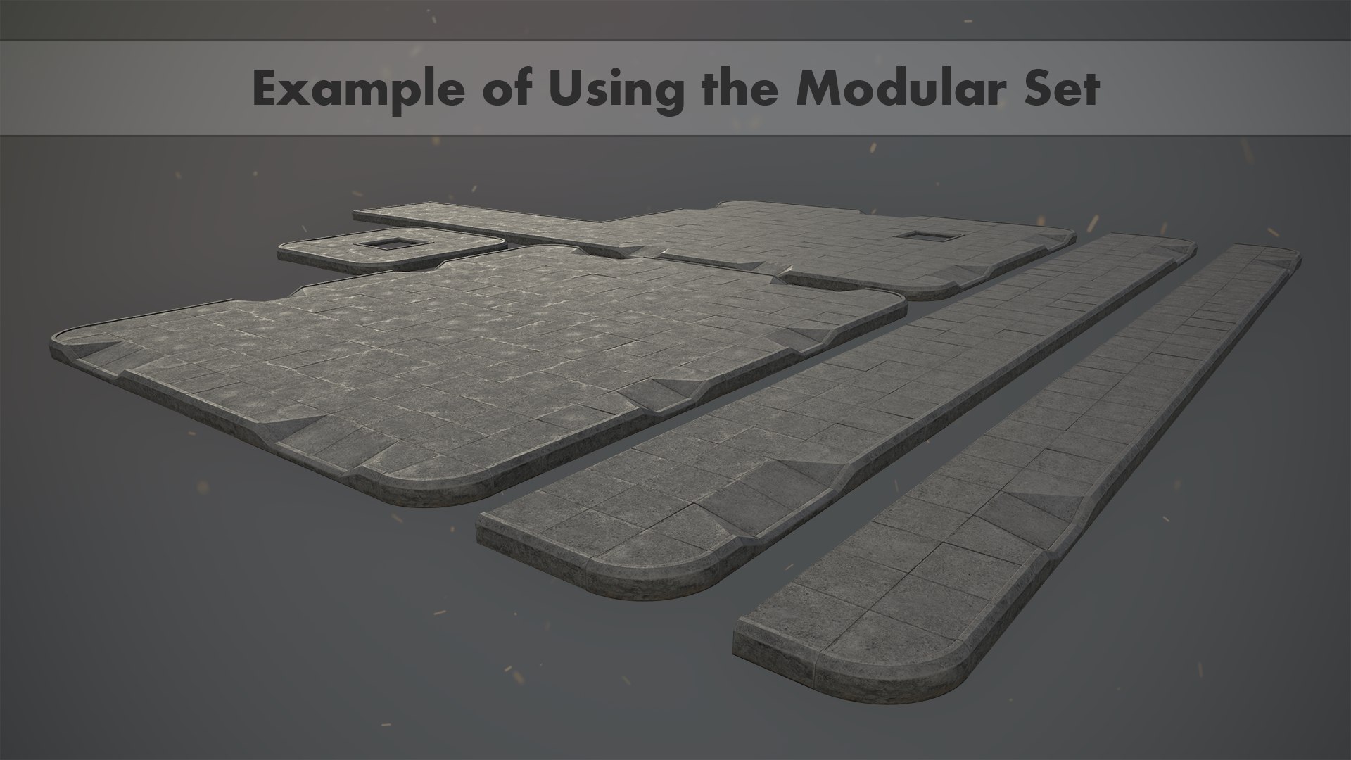 3D Modular Set Sidewalk Color Model - TurboSquid 1312454