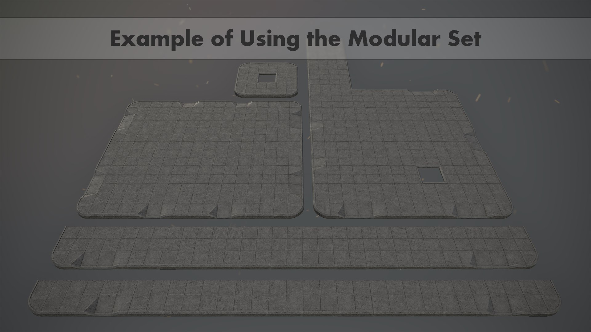 3D Modular Set Sidewalk Color Model - TurboSquid 1312454