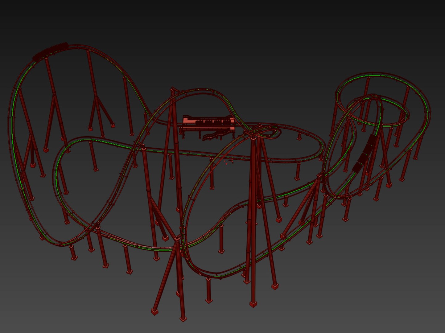 3D Roller Coaster Track Train - TurboSquid 1188075