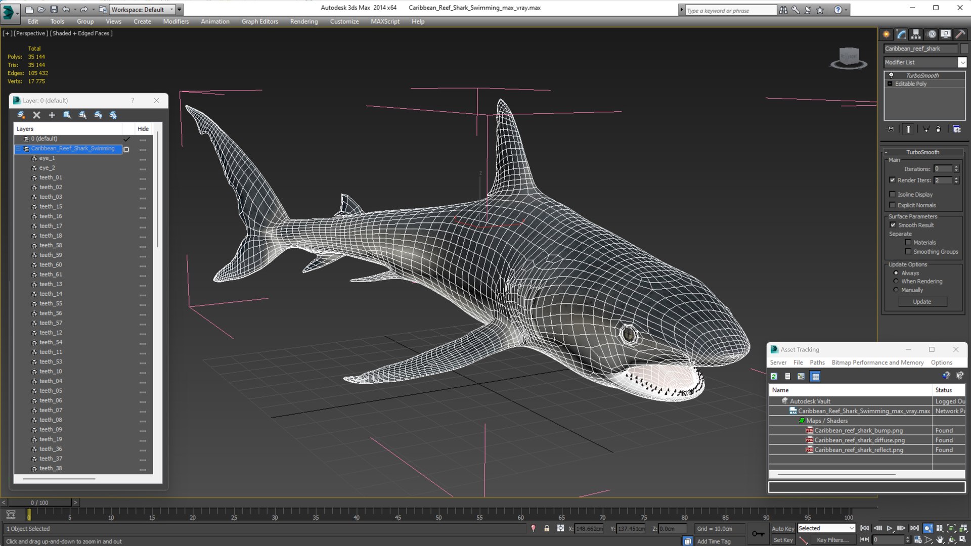 Caribbean Reef Shark Swimming model - TurboSquid 2140583