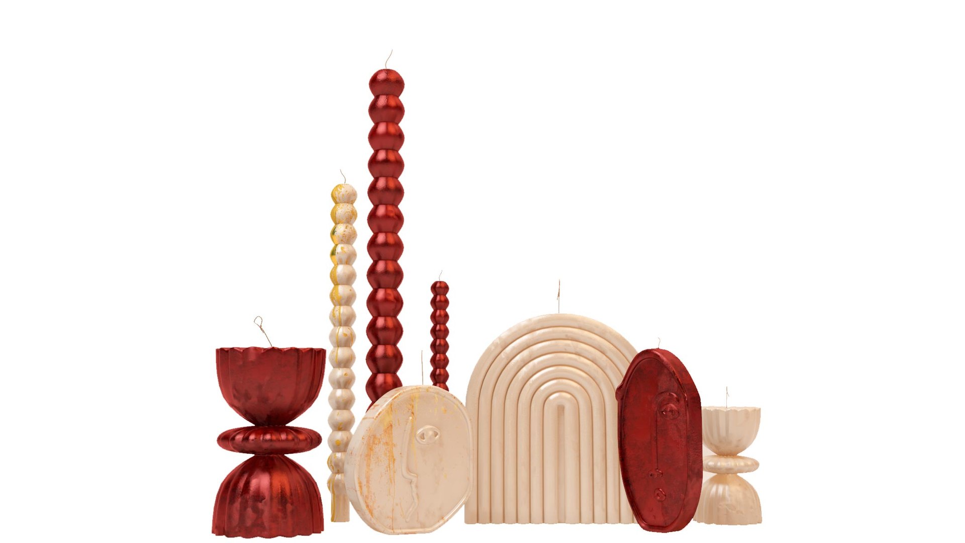3D Candles Decoration Set Model - TurboSquid 2290187