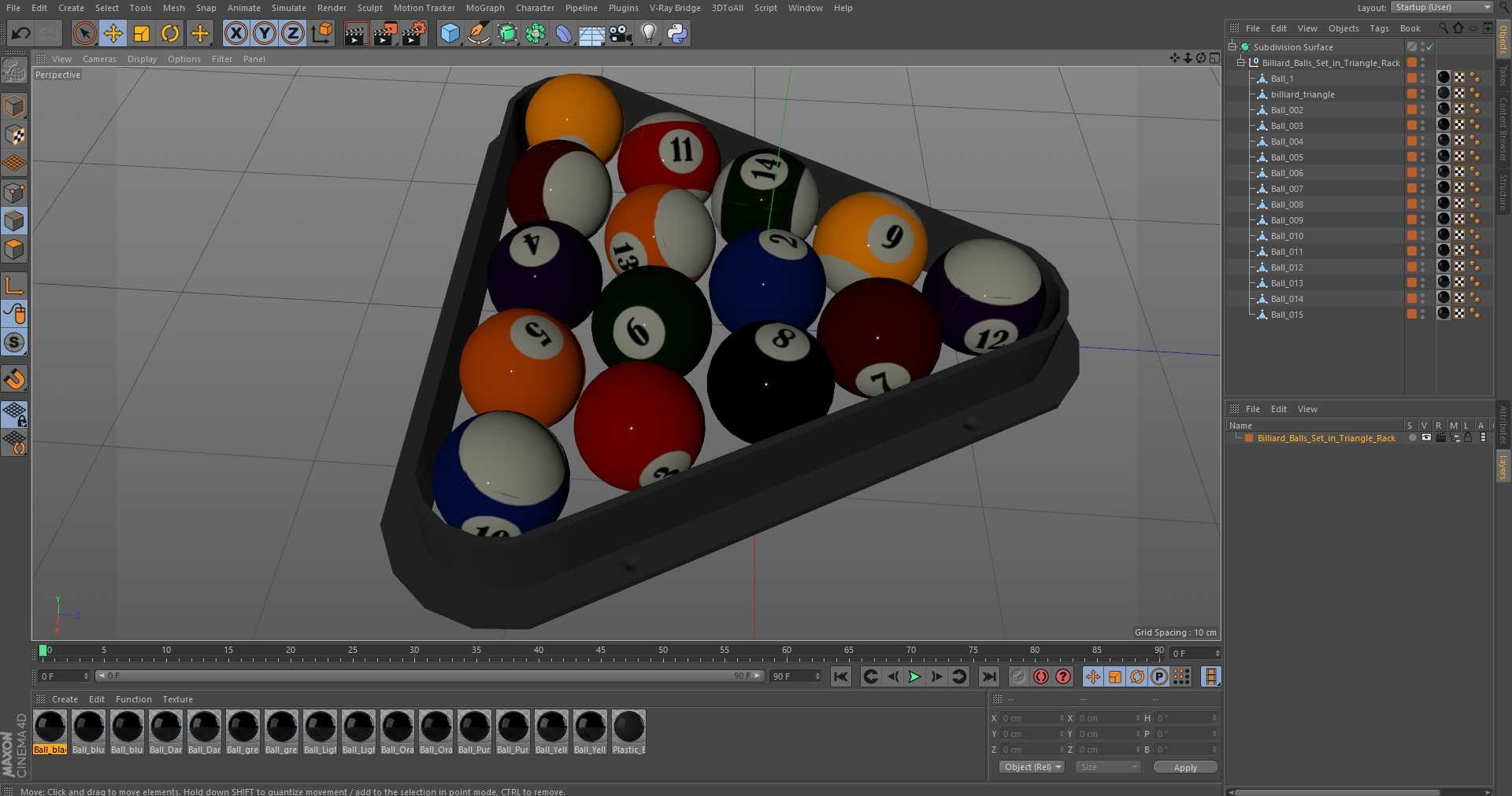 Billiard Balls Set In Triangle Rack 3D Model - TurboSquid 2250517
