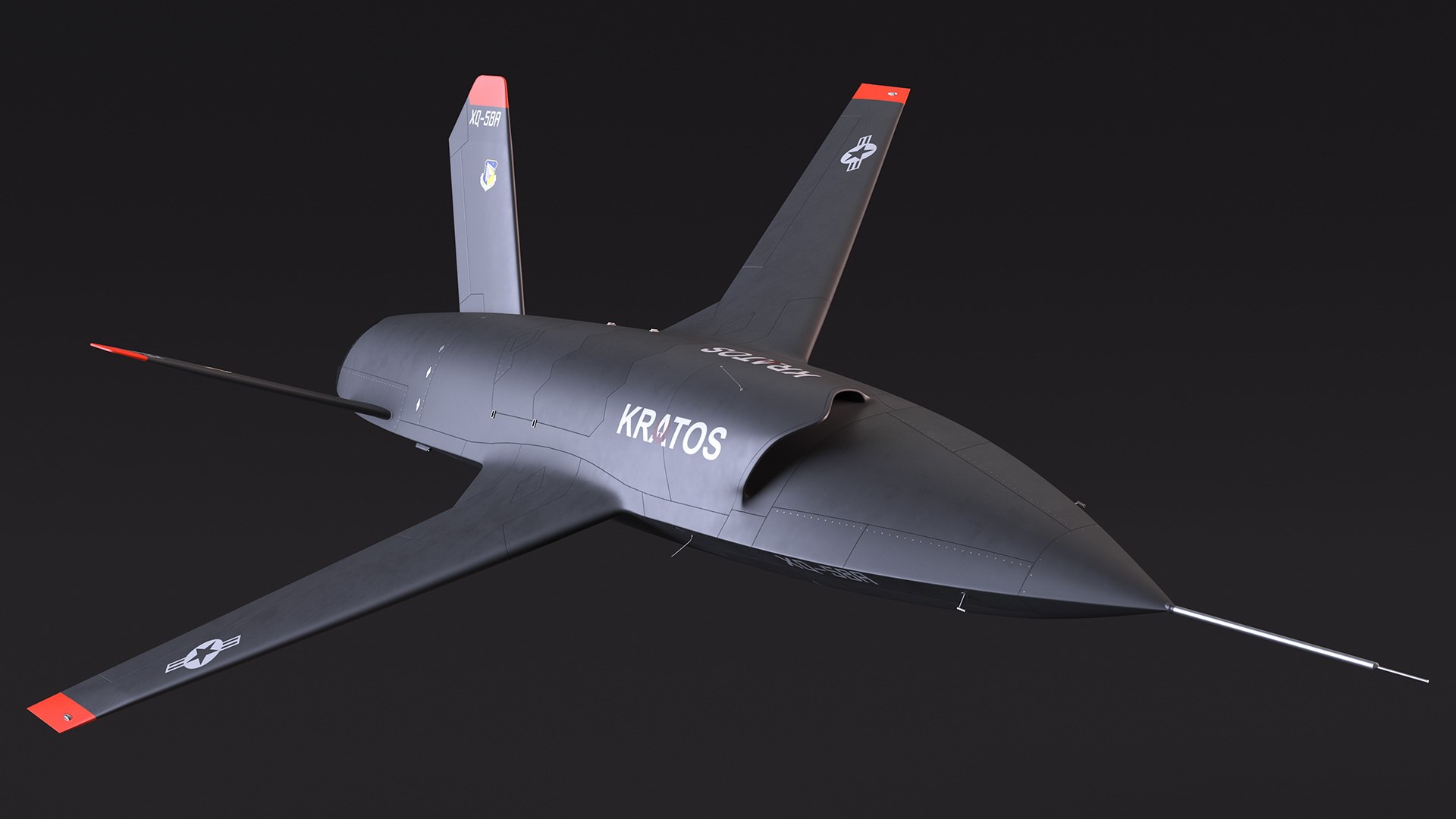 3D Valkyrie Kratos XQ-58 Combat Military Drone Rigged model ...