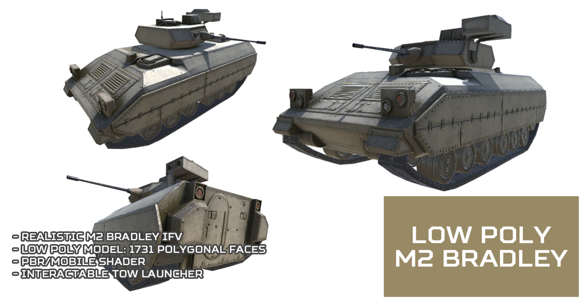 Unity M2 Bradley 3D Model - TurboSquid 1345105