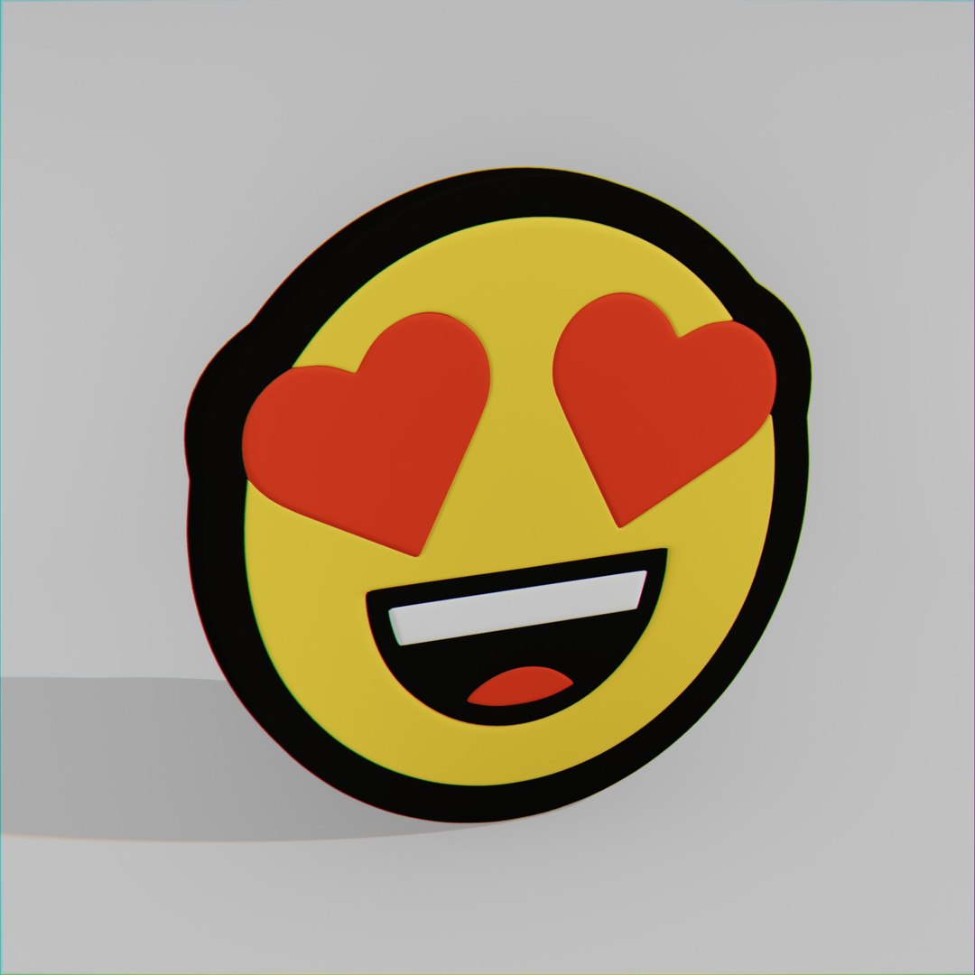 3D Smiling Face With Heart-Eyes Model - TurboSquid 2089504