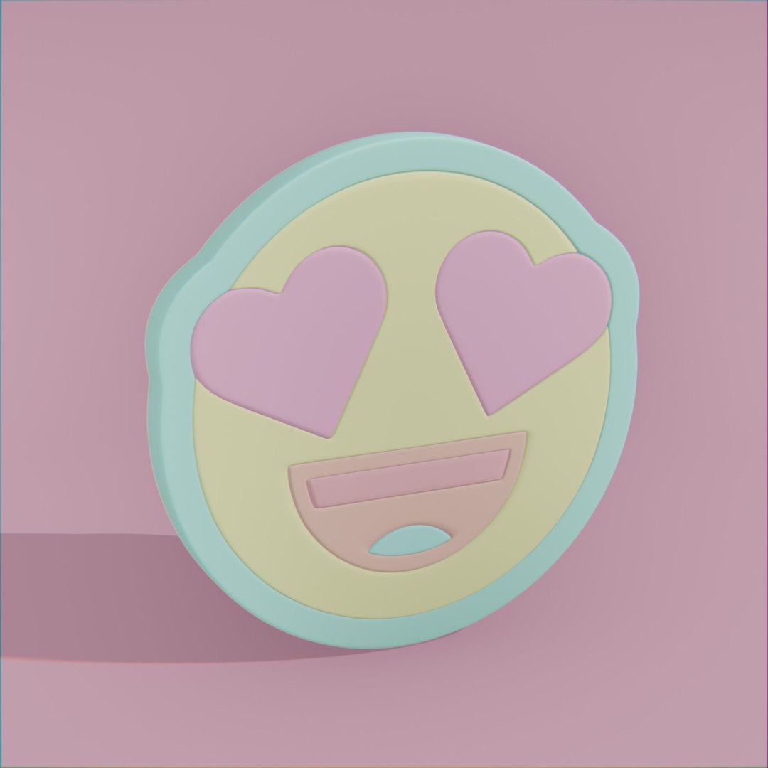 3D Smiling Face With Heart-Eyes Model - TurboSquid 2089504