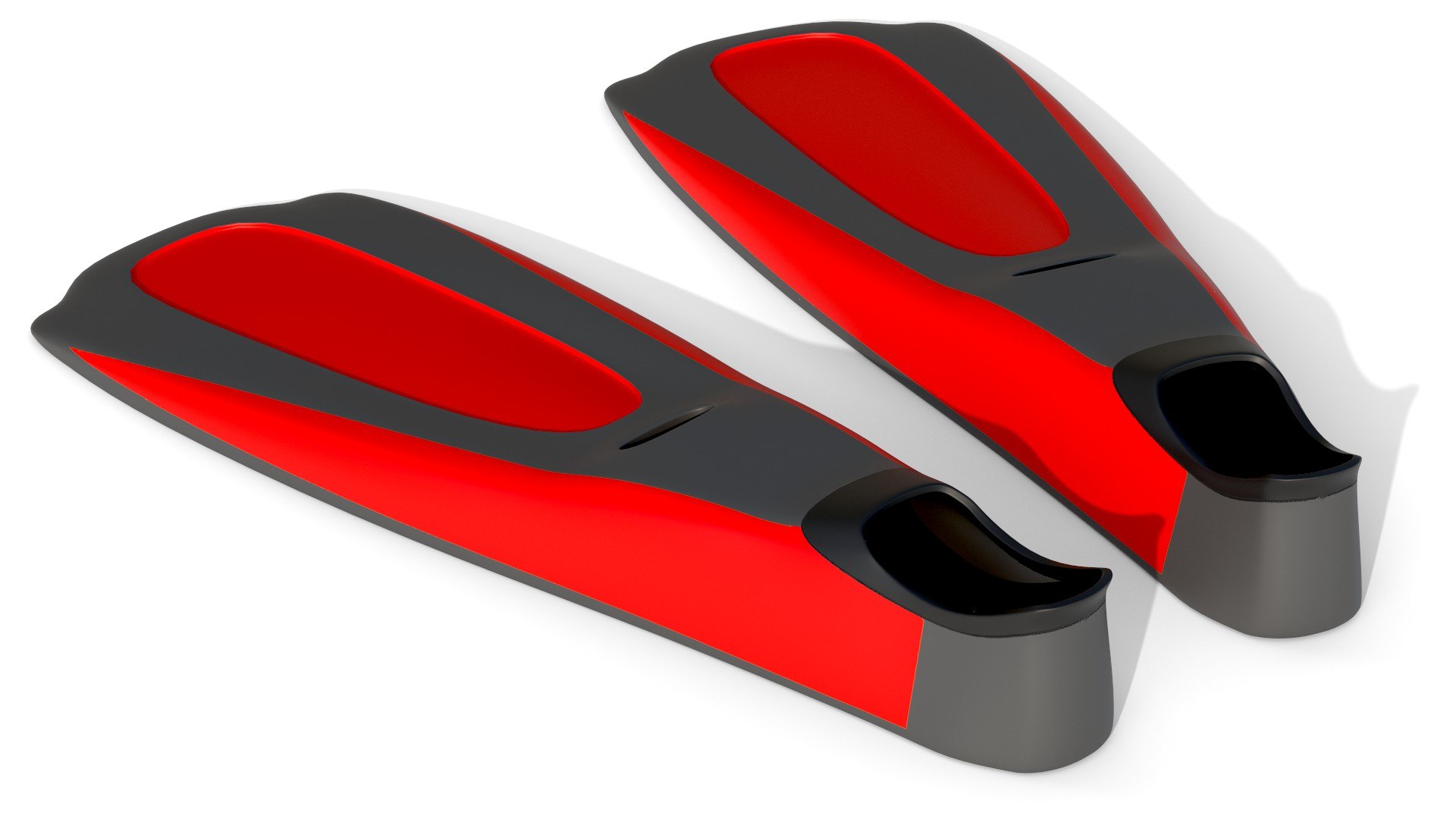 3D Dive Flippers Red - TurboSquid 2150987