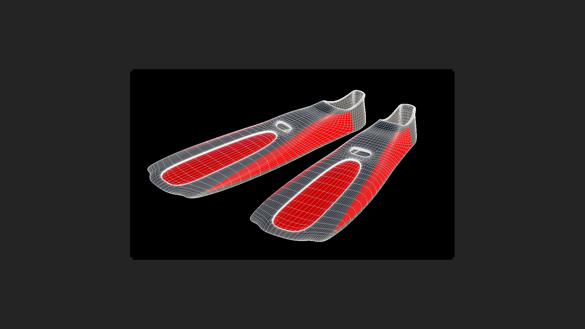 3D Dive Flippers Red - TurboSquid 2150987