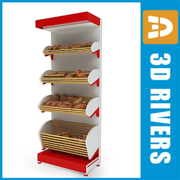 3d bread rack supermarket