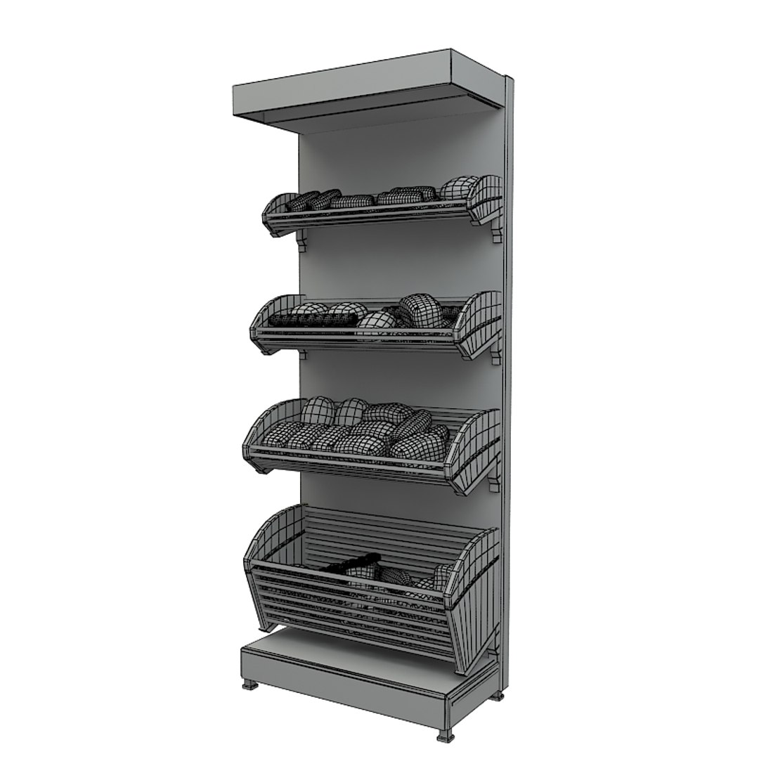3d Bread Rack Supermarket