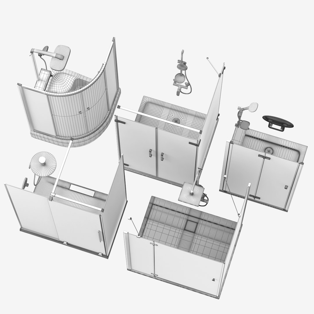 3D Cabin Showers Radaway Set 165 - TurboSquid 1913454