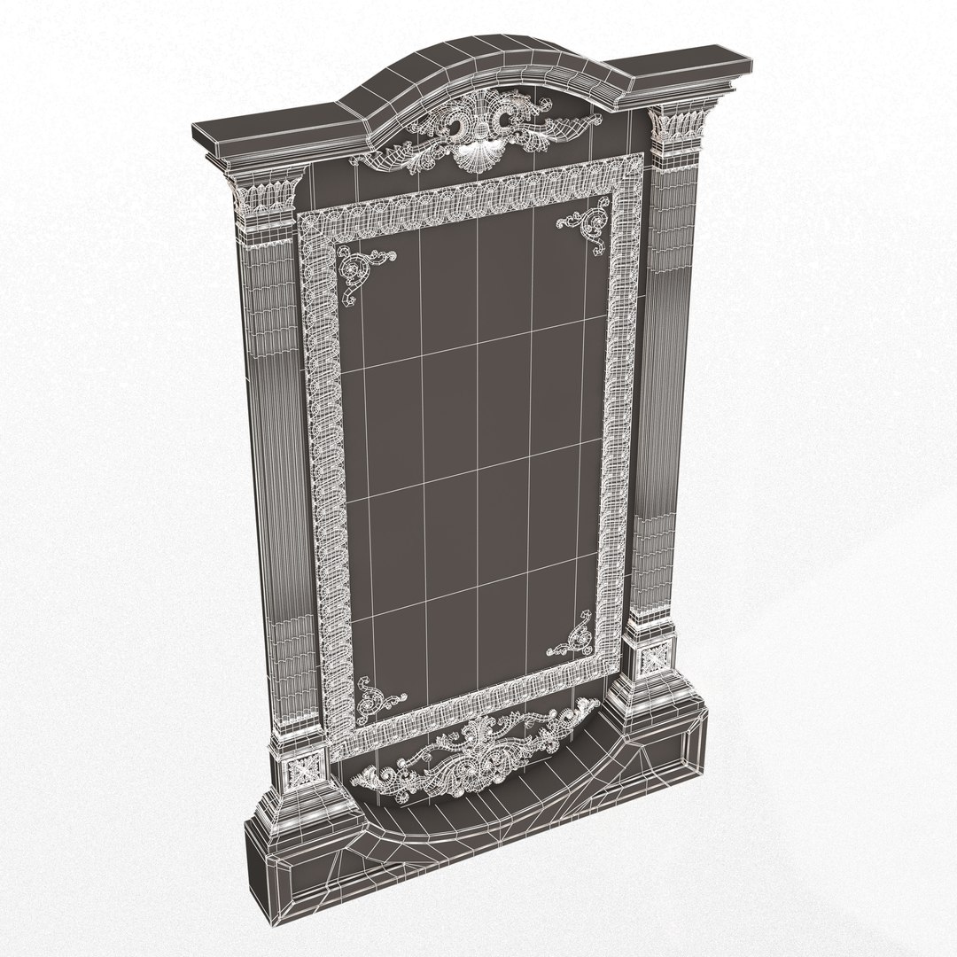 Carved Classic Mirror 05 3D Model - TurboSquid 2330525