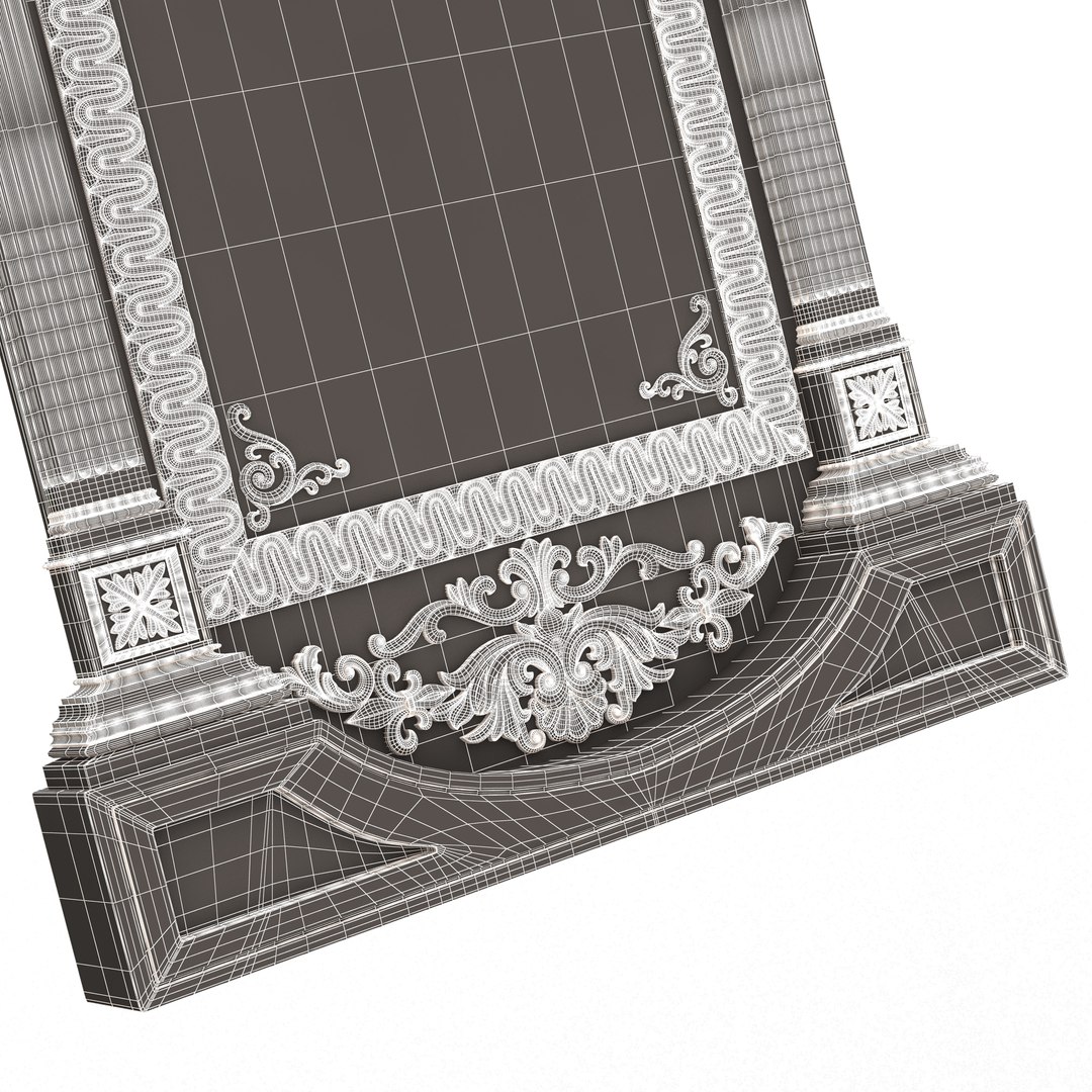 Carved Classic Mirror 05 3D Model - TurboSquid 2330525