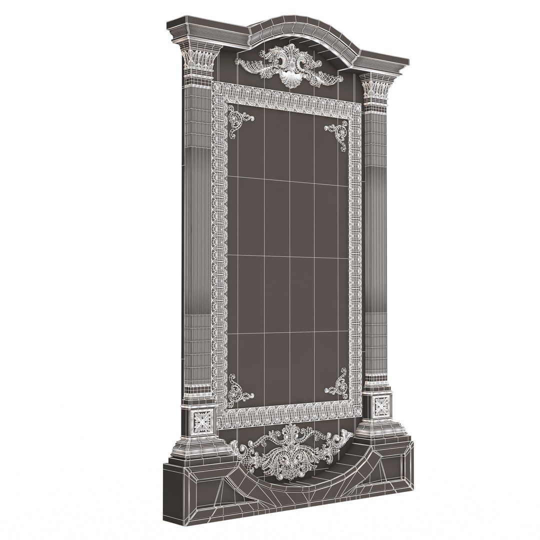 Carved Classic Mirror 05 3D Model - TurboSquid 2330525