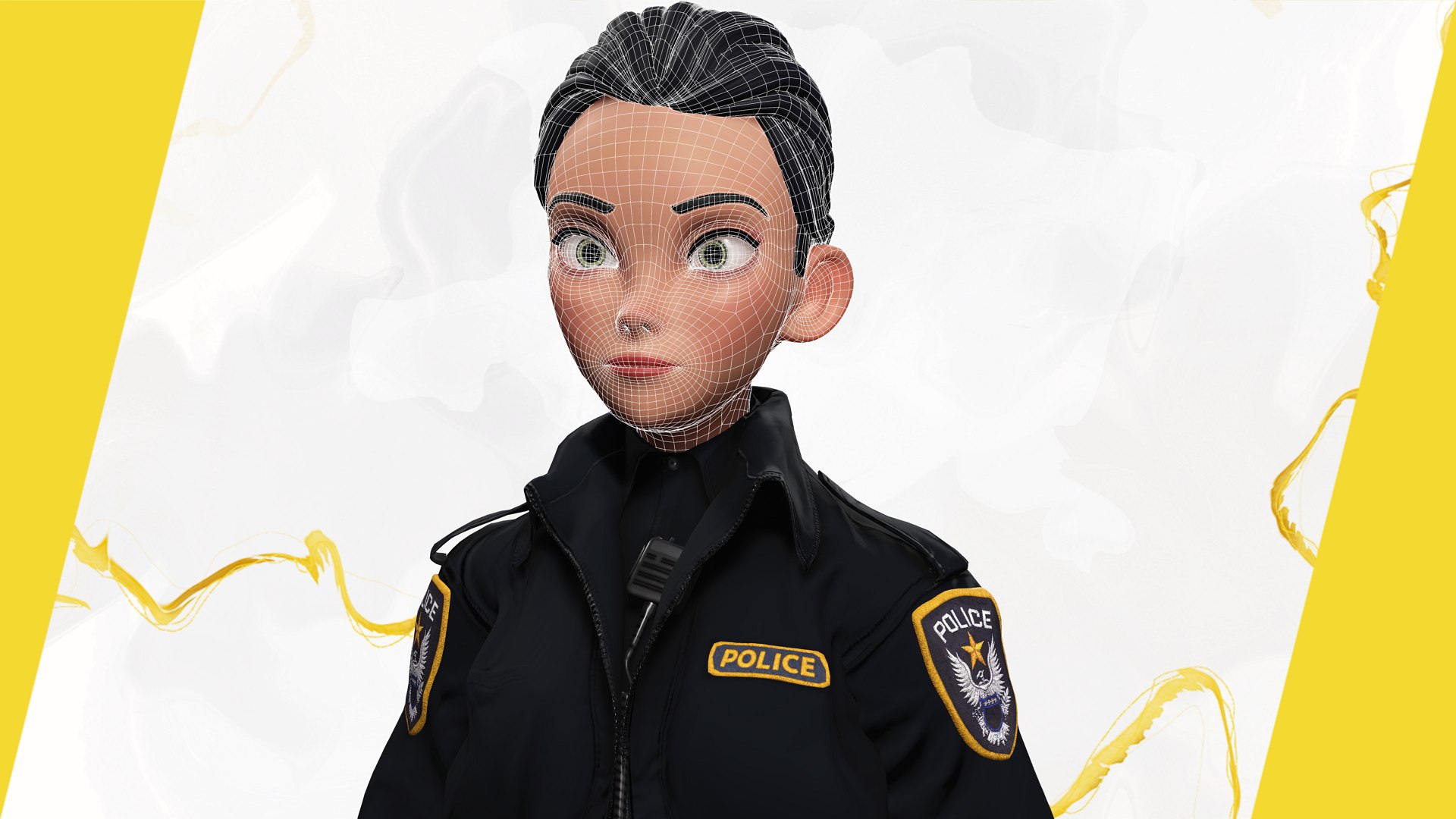 3D Toon Police Woman 3D Character Female Law Enforcement - TurboSquid ...