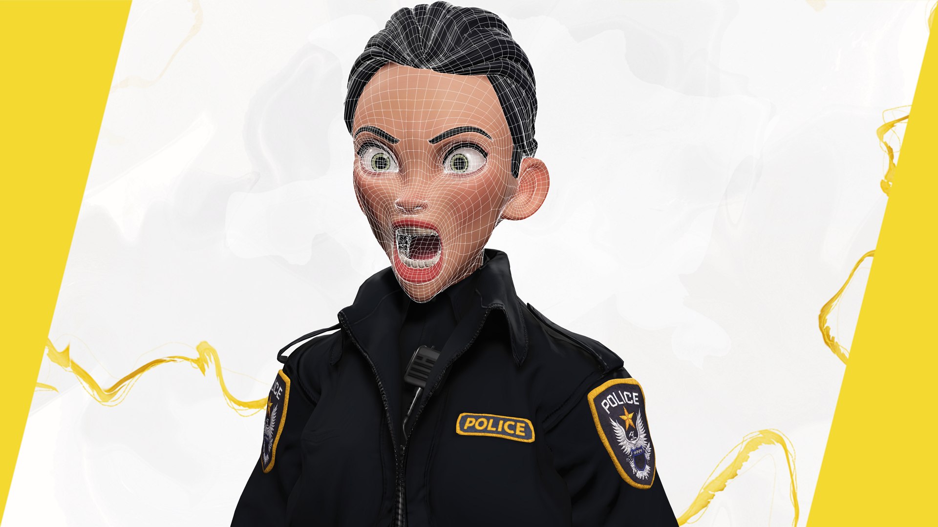 3D Toon Police Woman 3D Character Female Law Enforcement - TurboSquid ...