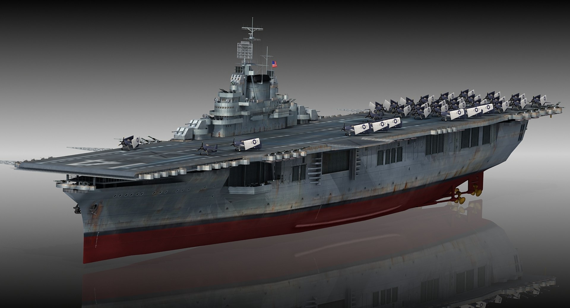3D Uss Ticonderoga Cv-14 Cv Model - TurboSquid 1413873