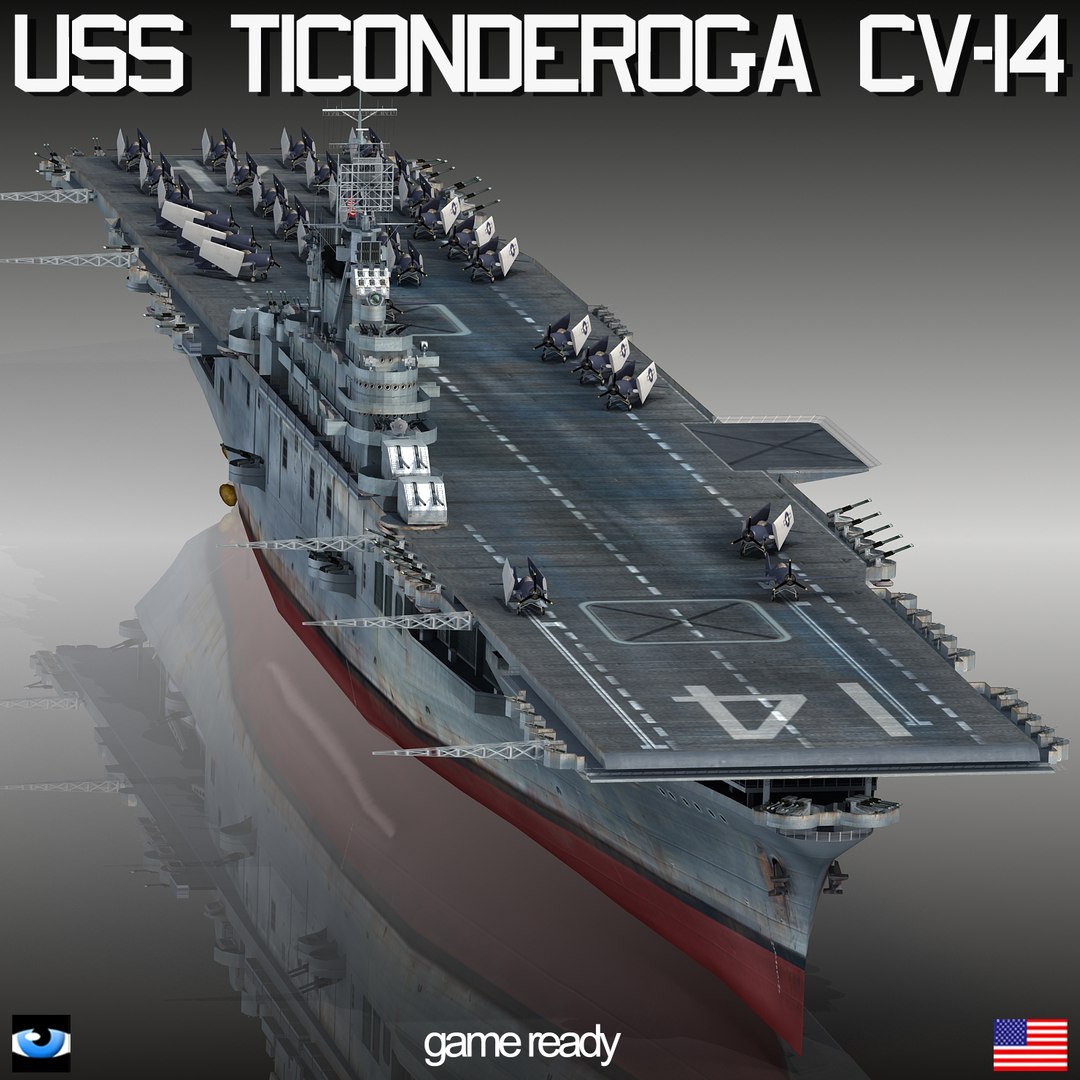 3D Uss Ticonderoga Cv-14 Cv Model - TurboSquid 1413873