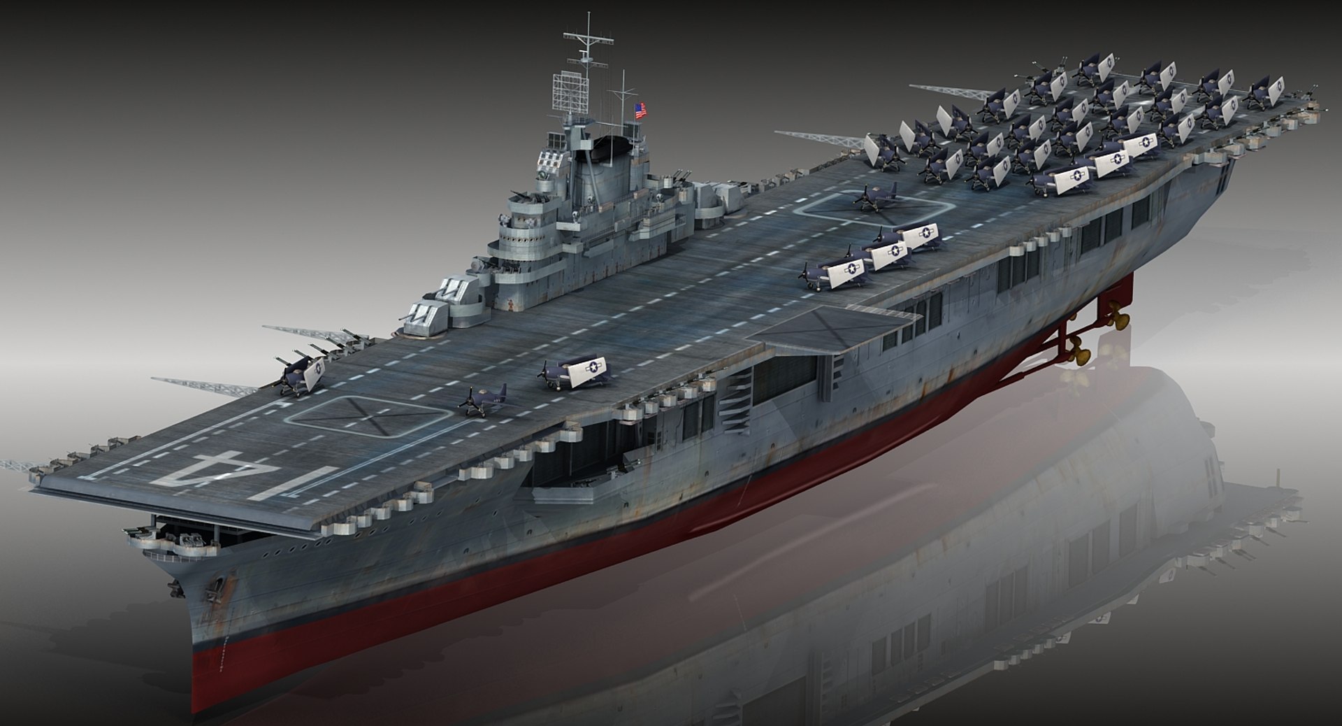 3D Uss Ticonderoga Cv-14 Cv Model - TurboSquid 1413873