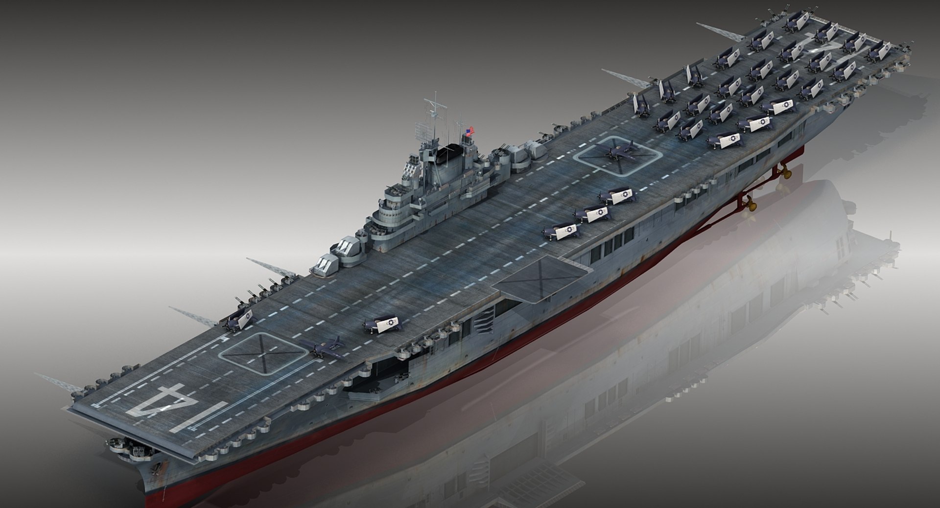 3D Uss Ticonderoga Cv-14 Cv Model - TurboSquid 1413873