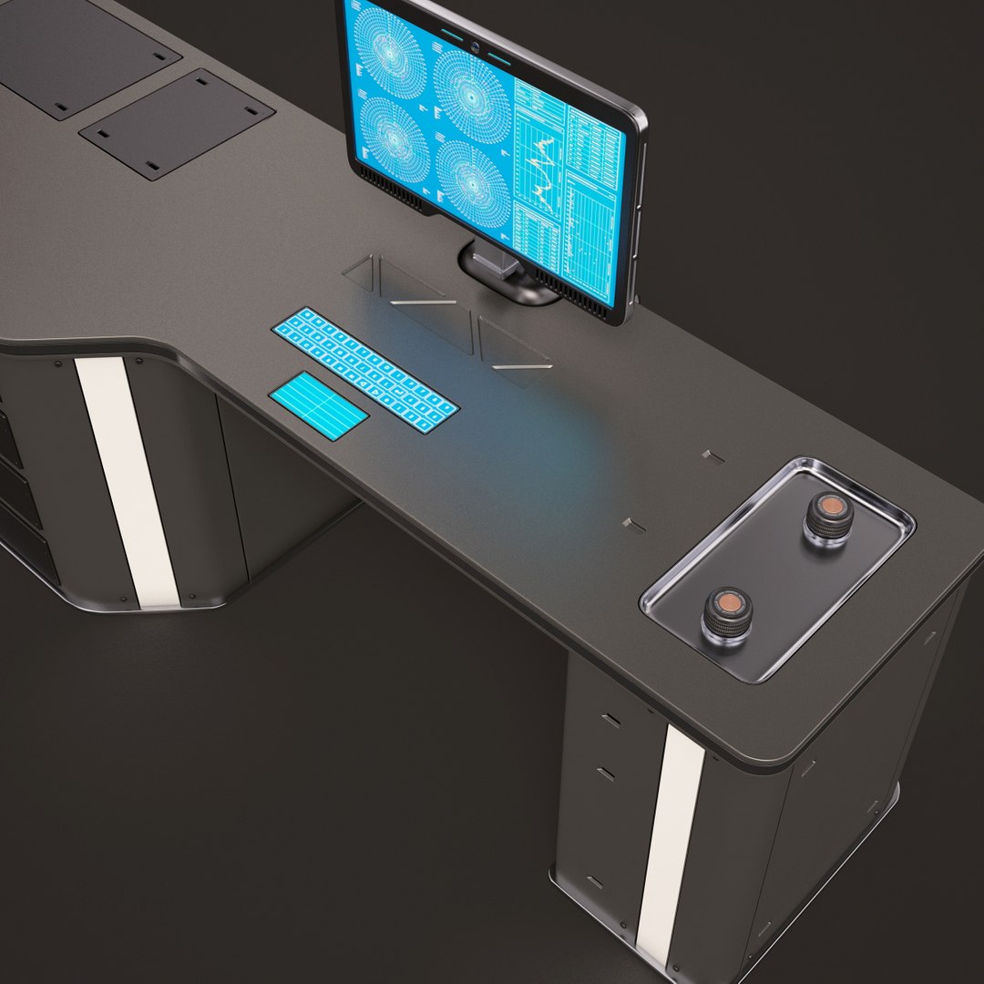 Sci Fi Lab Table Chair 3D Model - TurboSquid 1236016
