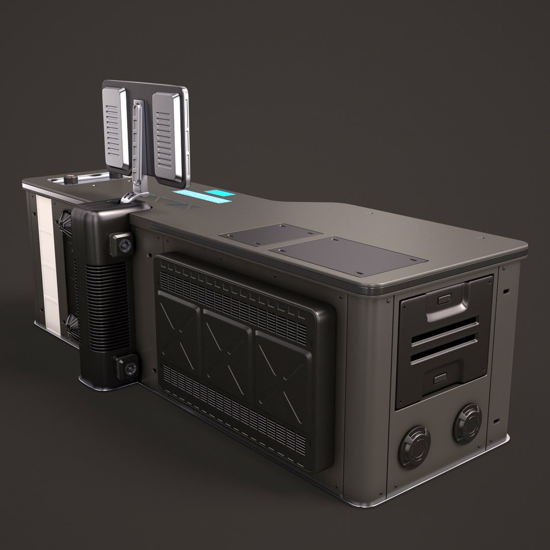 Sci Fi Lab Table Chair 3D Model - TurboSquid 1236016