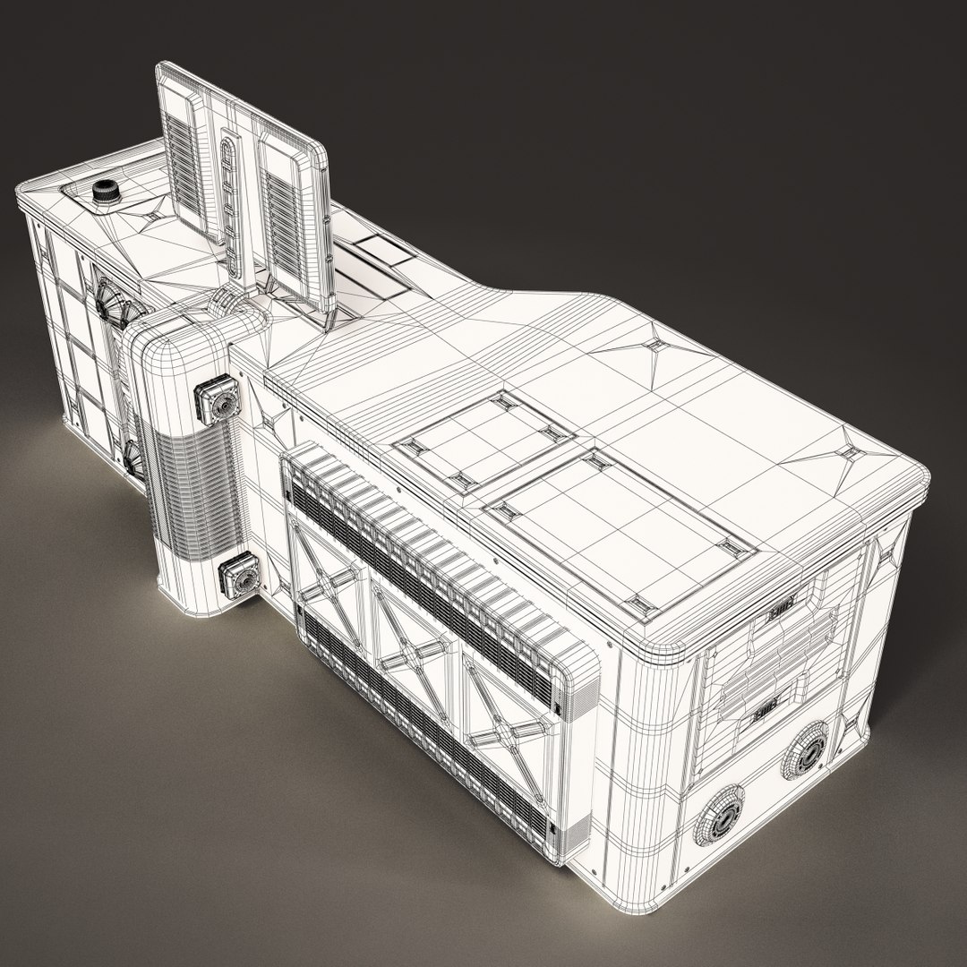 Sci Fi Lab Table Chair 3D Model - TurboSquid 1236016