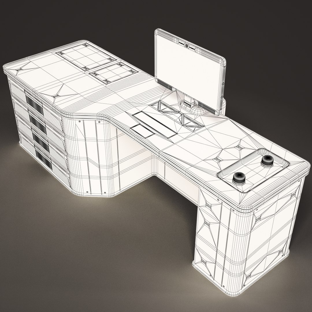 Sci Fi Lab Table Chair 3D Model - TurboSquid 1236016