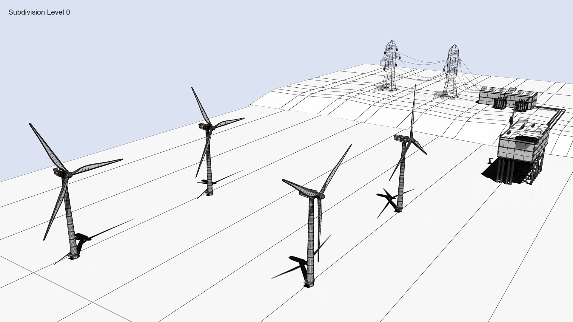 3D Offshore Wind Farm Scene - TurboSquid 1999232