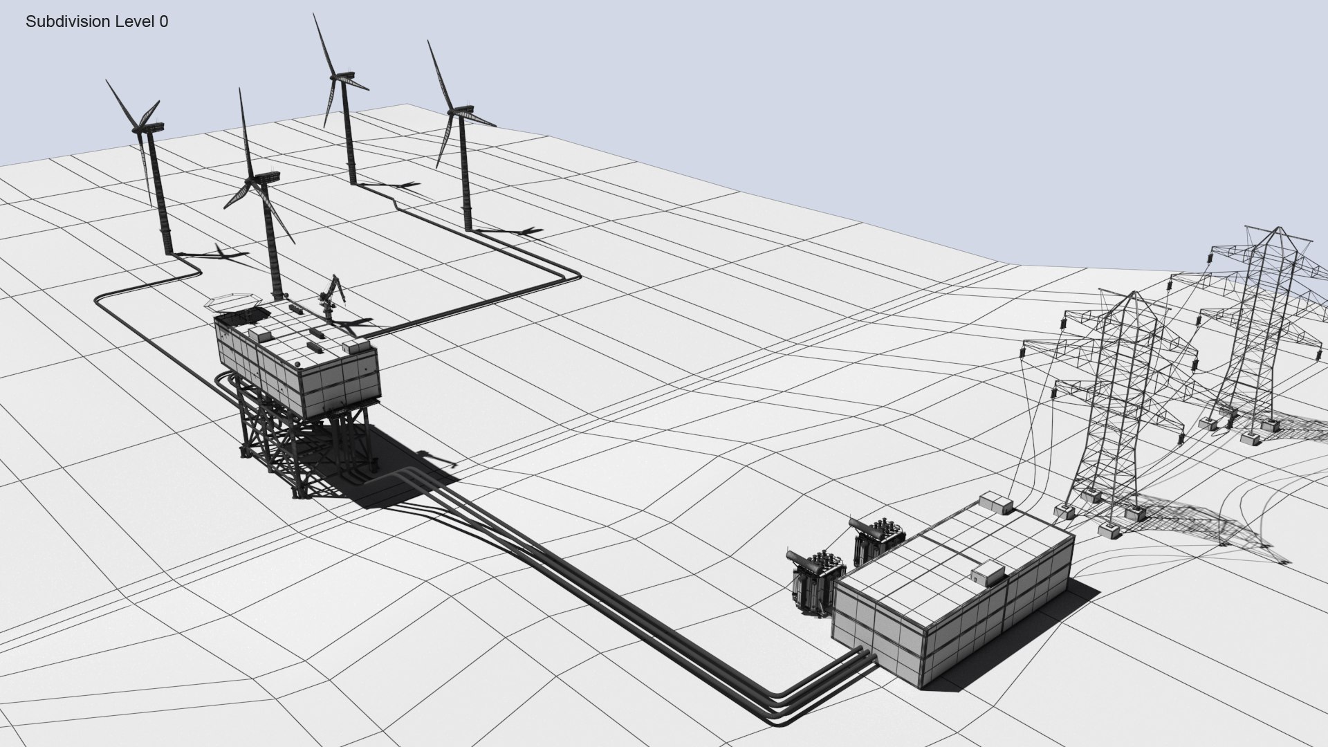 3D Offshore Wind Farm Scene - TurboSquid 1999232
