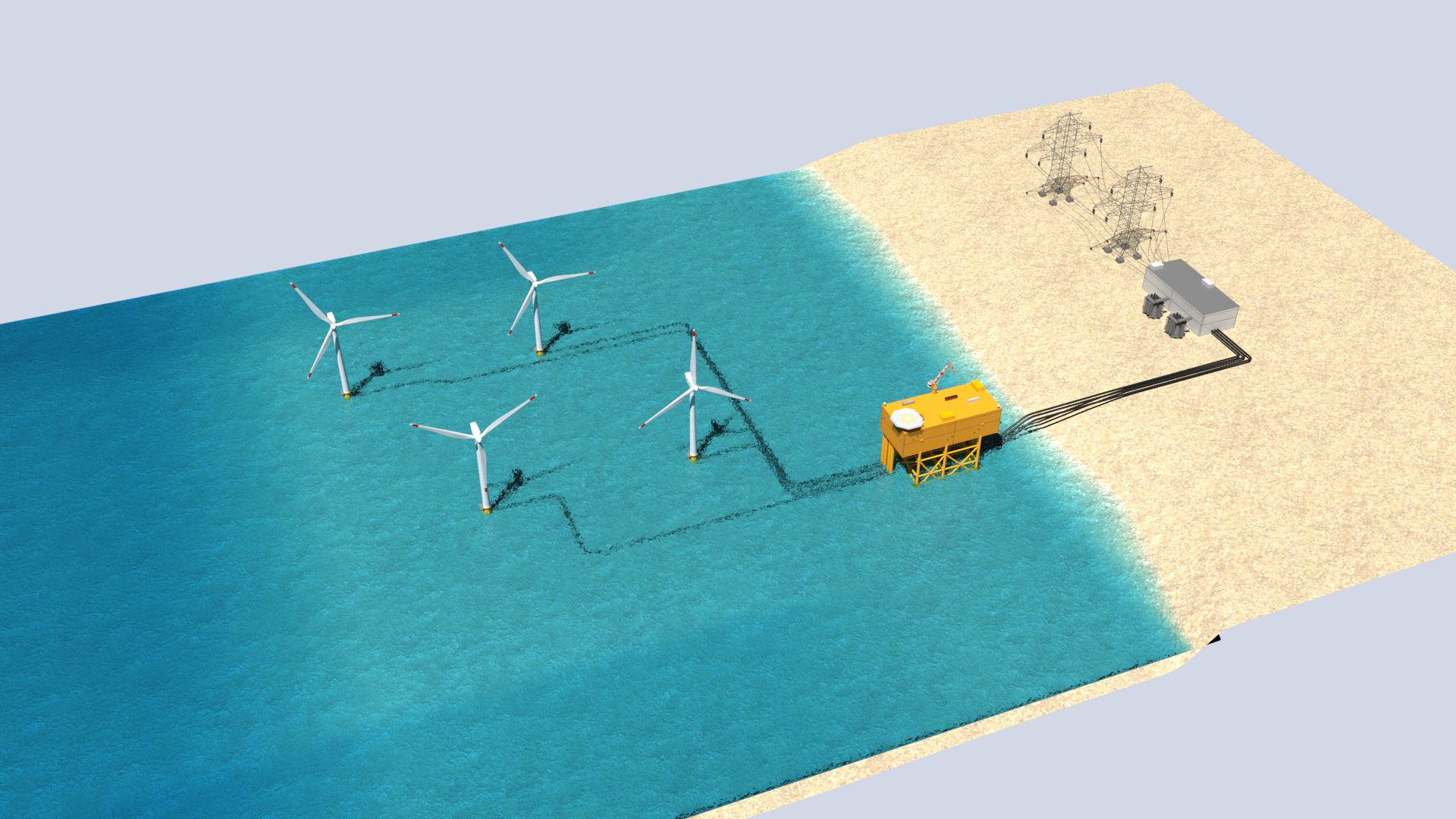 3D Offshore Wind Farm Scene - TurboSquid 1999232
